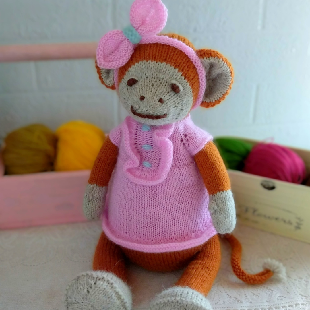 Monkey knitting pattern Knitting monkey Monkey toy knitting - Inspire ...