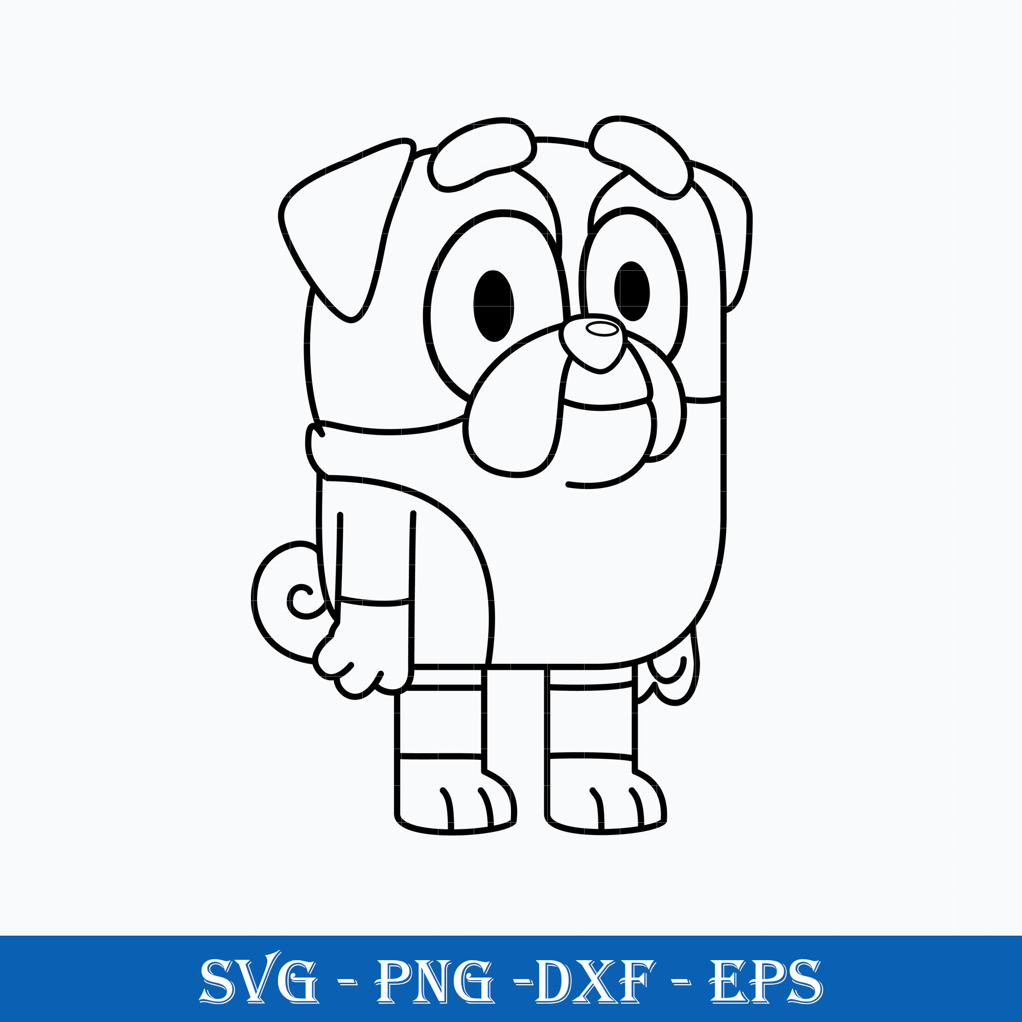 Winton Bluey Outline Svg, Bluey Svg, Cartoon Svg Png Dxf Eps File. | US
