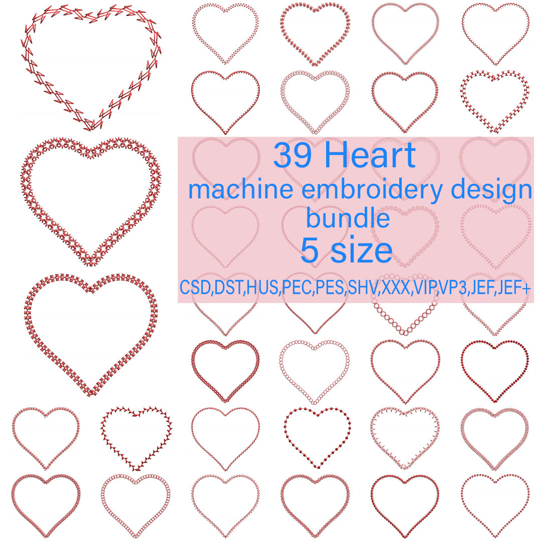 39 Heart machine embroidery design bundle,Heart embroidery d | Inspire ...
