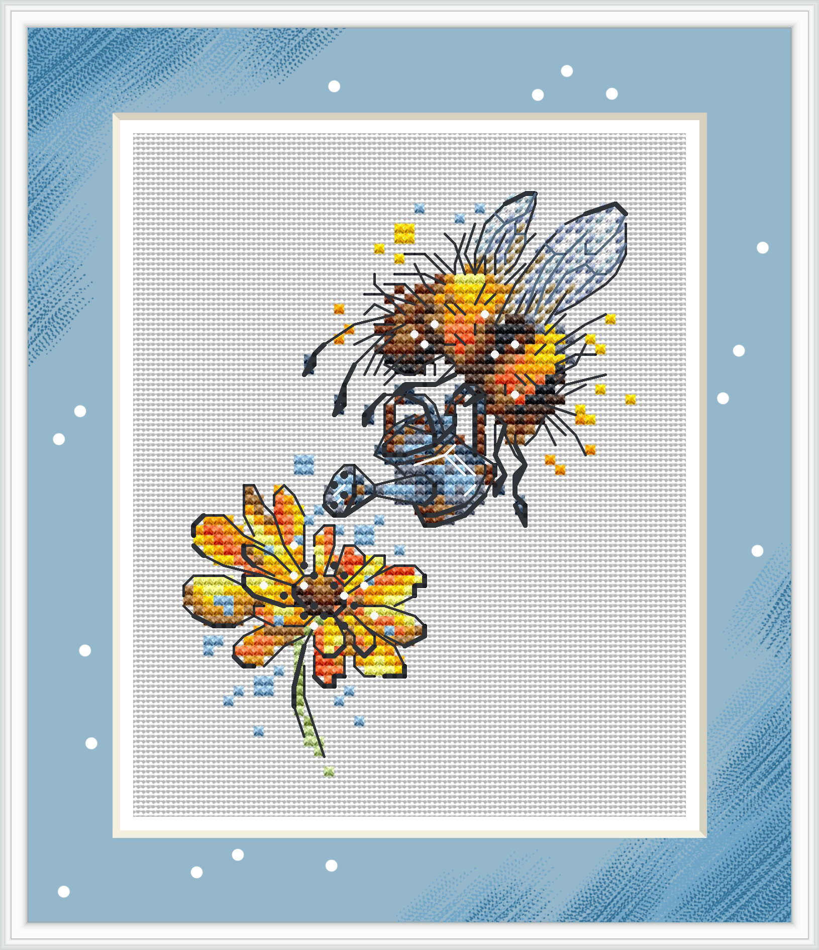 Bumblebee Cross Stitch Pattern Bee Cross Stitch Pattern Flow | Inspire ...