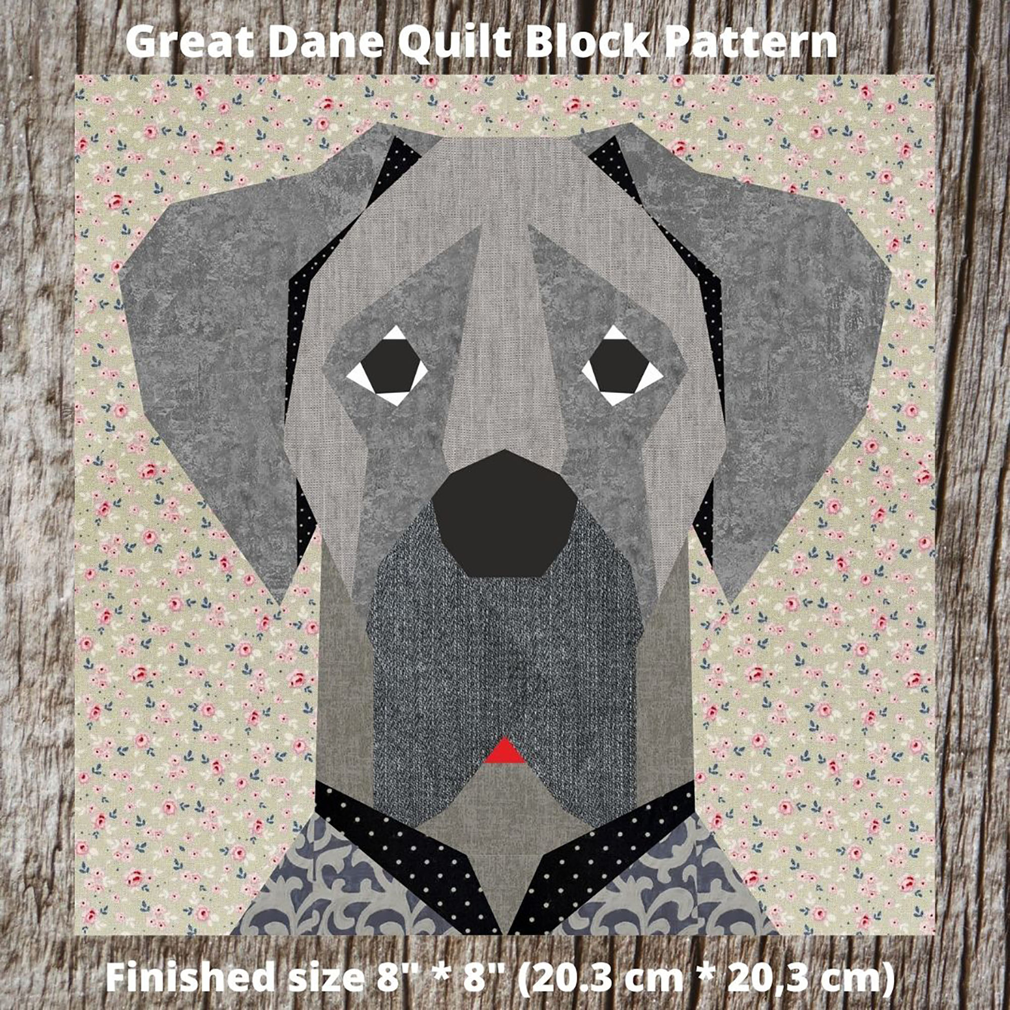 Great Dane Quilt Block PDF Pattern 4 versions Paper Piecing | Inspire ...