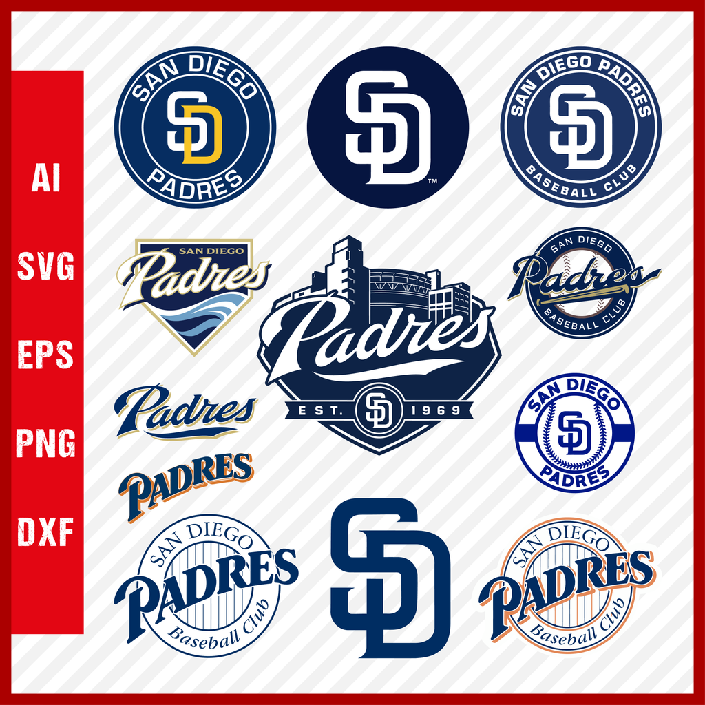 San Diego Padres Mlb Svg Cut Files Baseball Clipart Bundle | Inspire Uplift