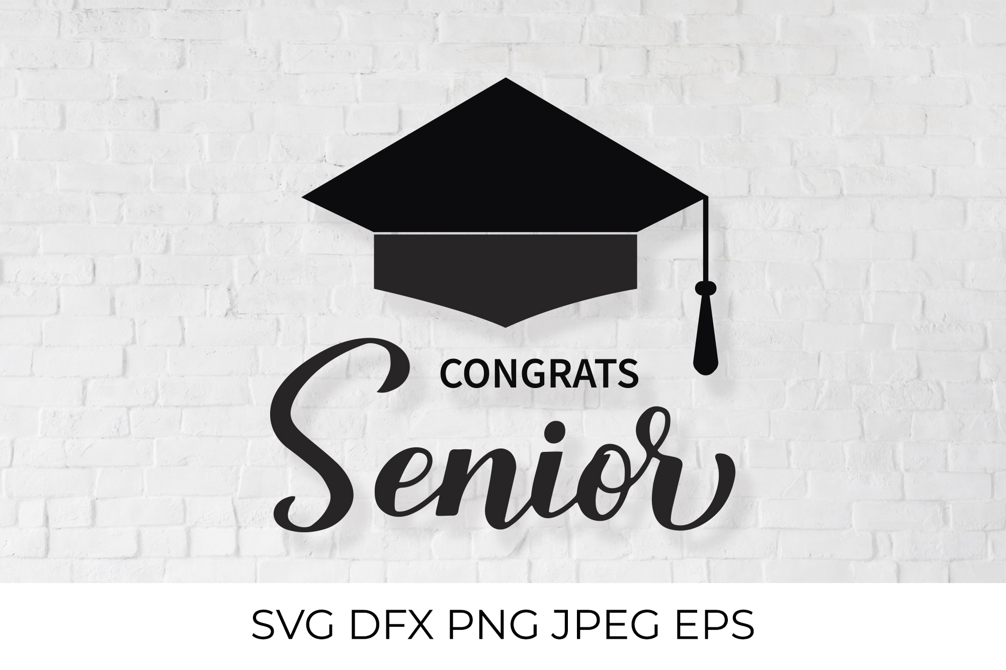Congrats Senior lettering with graduation cap SVG | Inspire Uplift