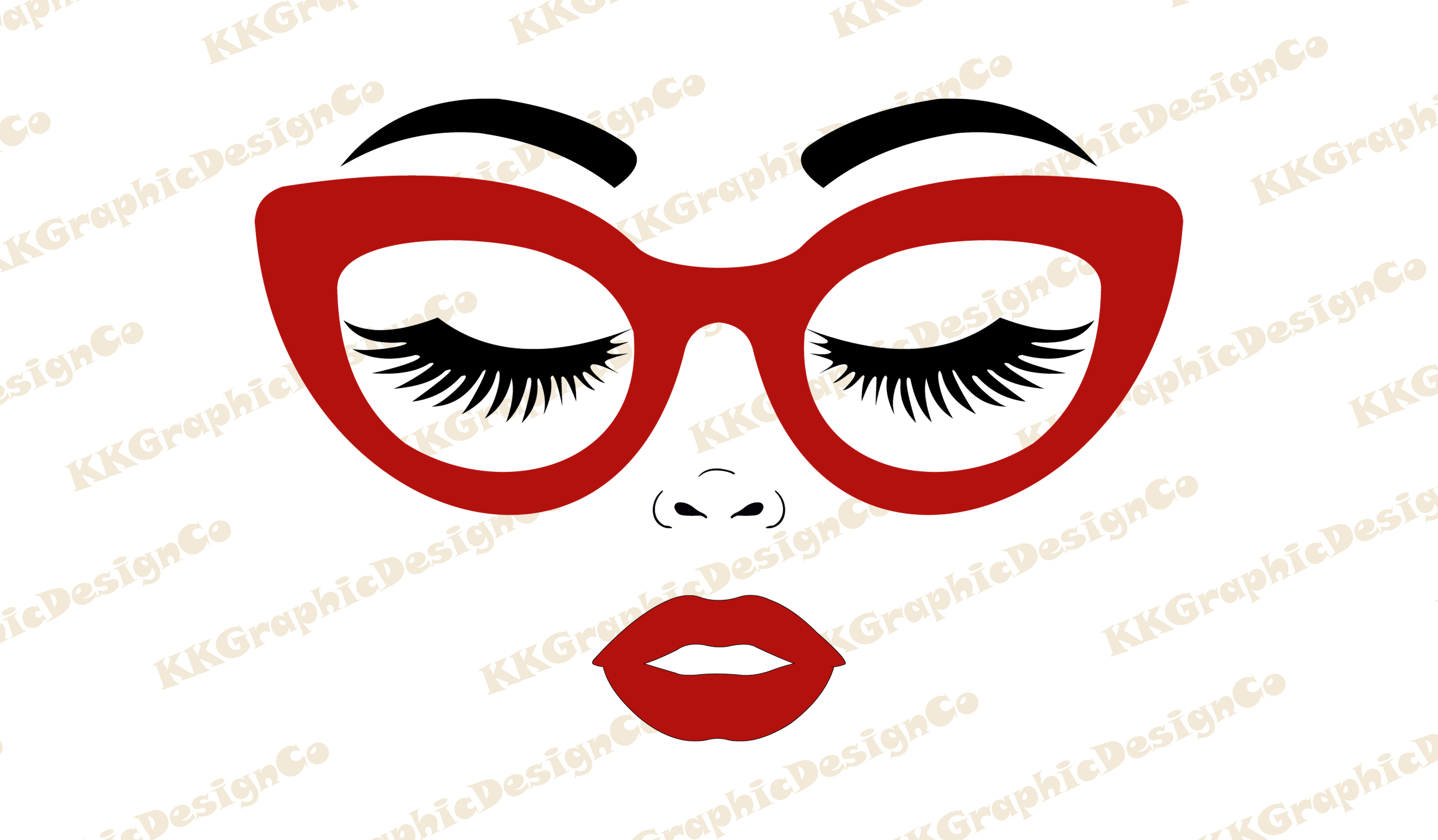 Woman face in glasses svg Woman face svg Eyelashes svg Eyebr | Inspire ...