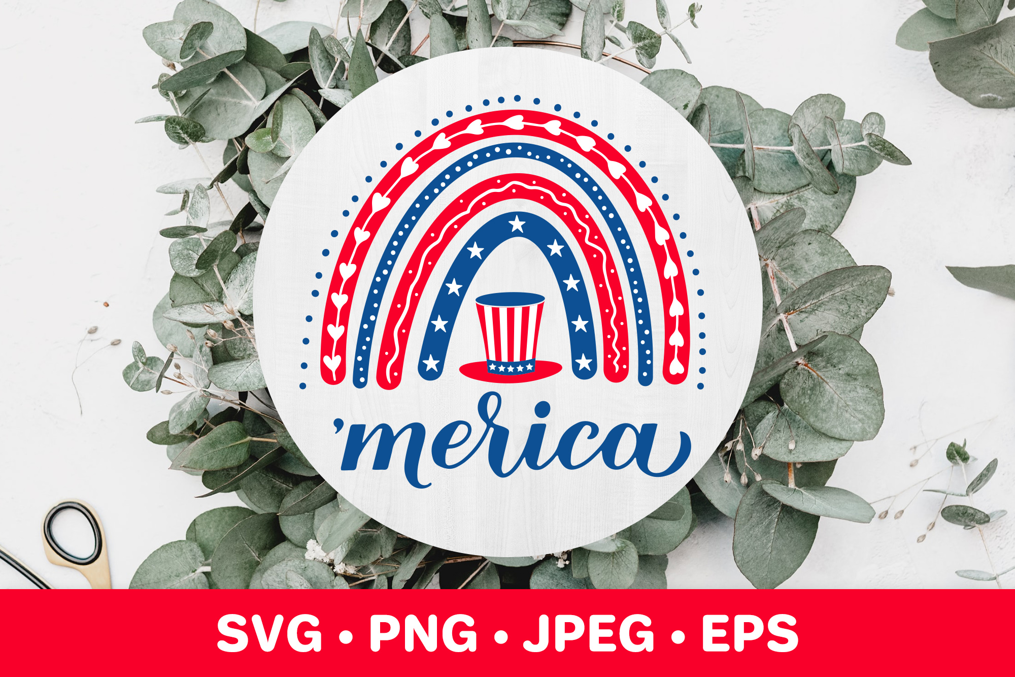 American patriotic rainbow. Fourth of July SVG | Inspire Uplift