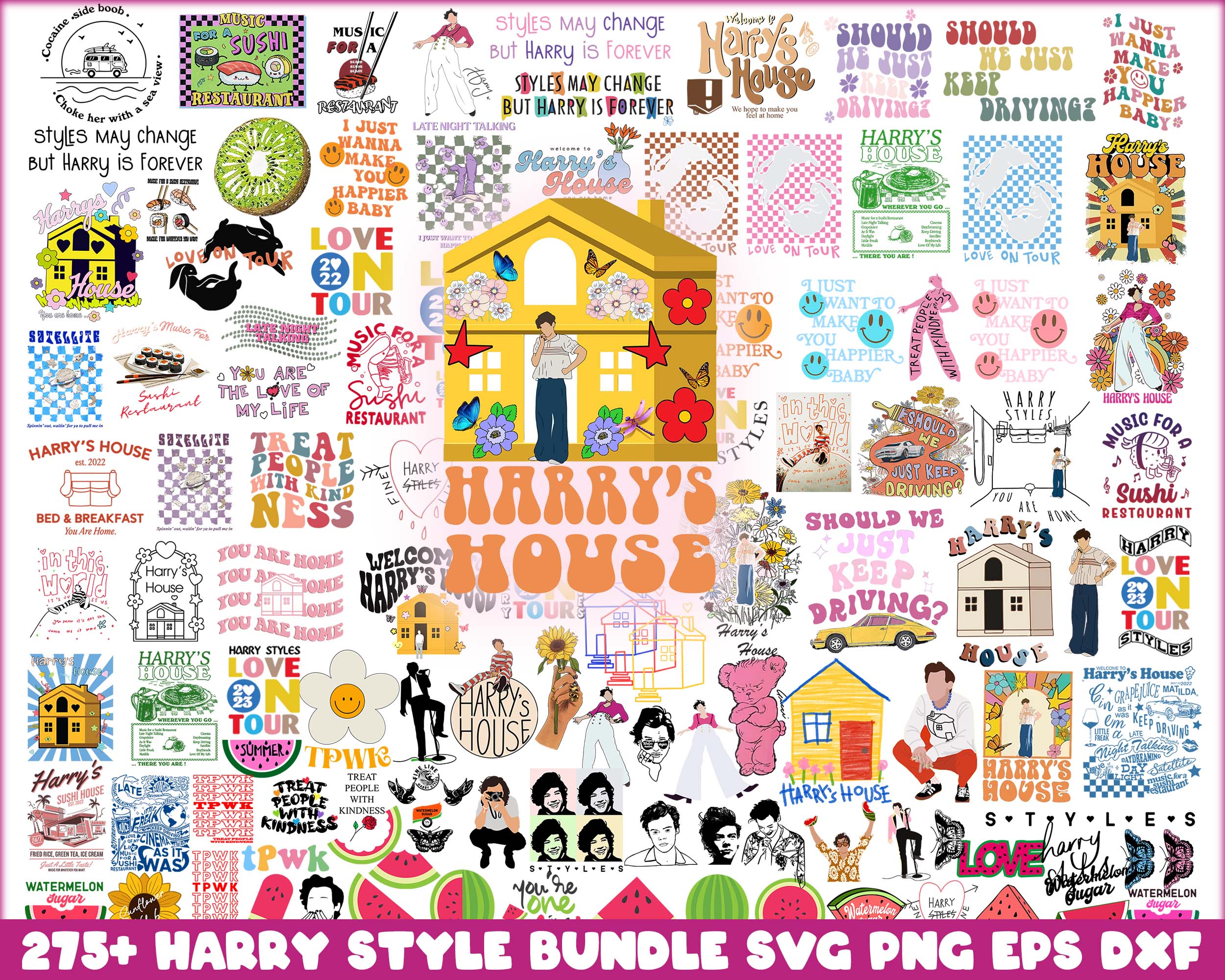 Harrys House bundle svg png eps dxf, Harry Style Design, SVG | Inspire ...