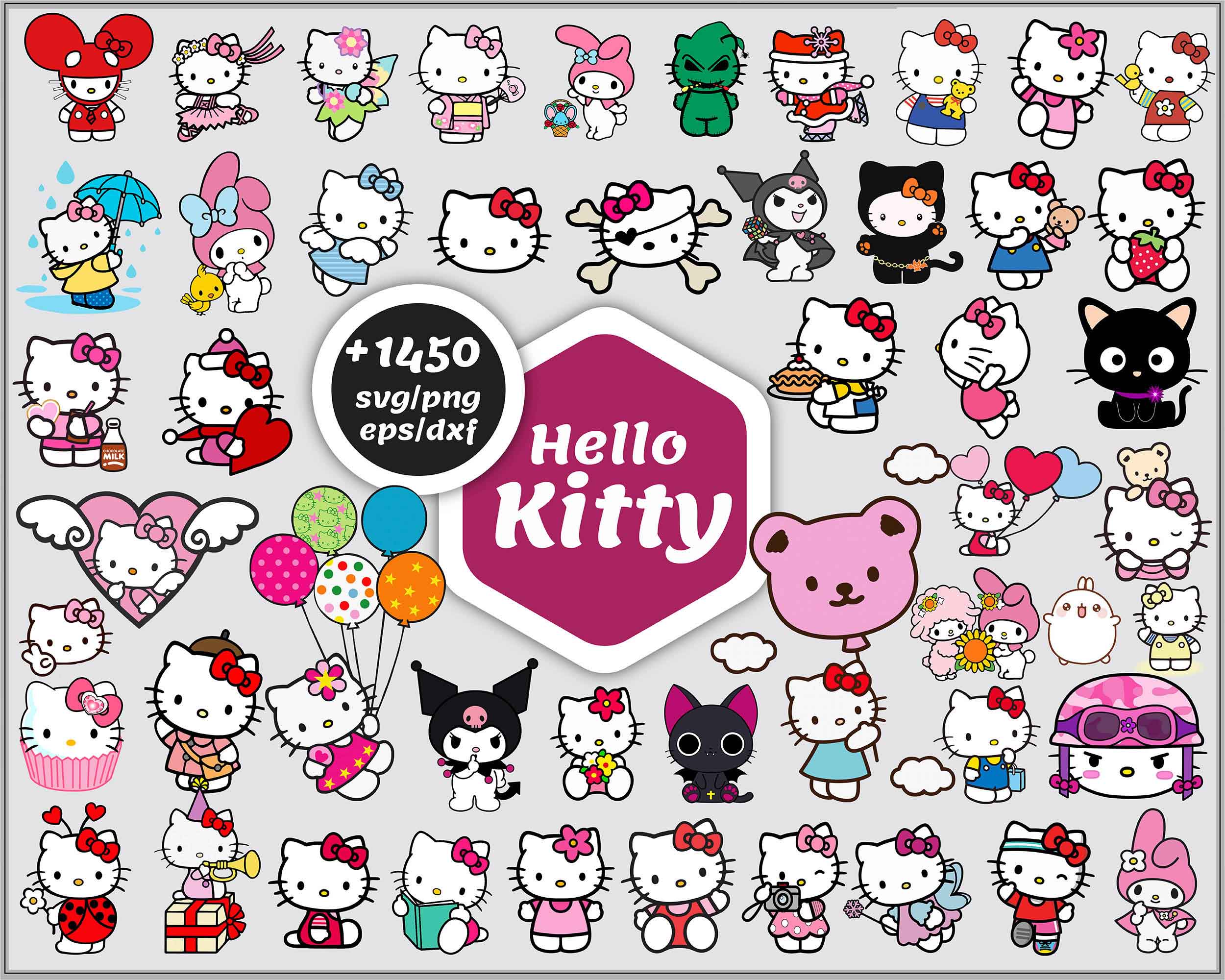 hello kitty svg, Kawaii kitty bundle, Animal Svg, Cat Svg, D | Inspire ...