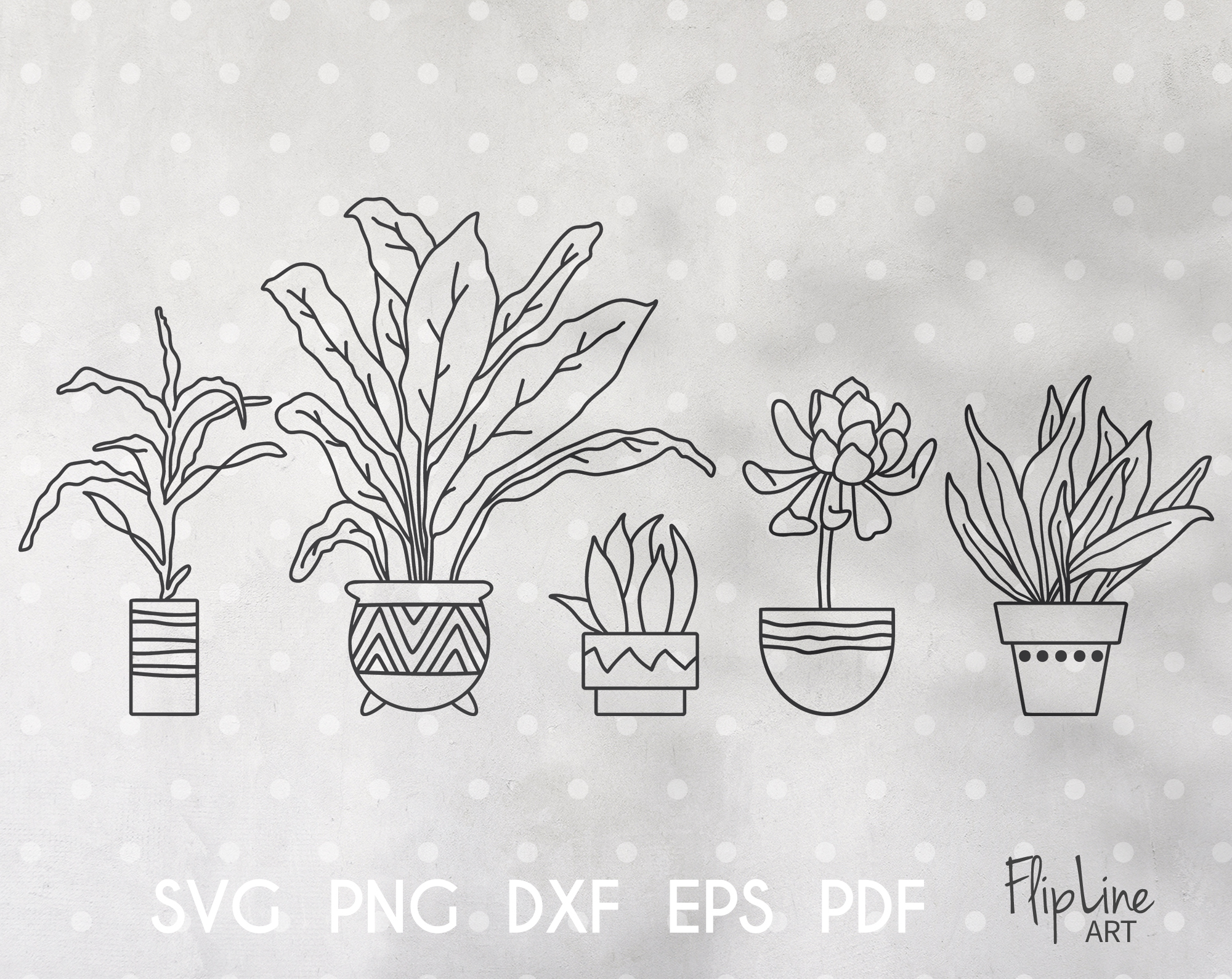 Boho Cactus SVG & PNG clipart bundle, Home Plant, Succulent - Inspire ...