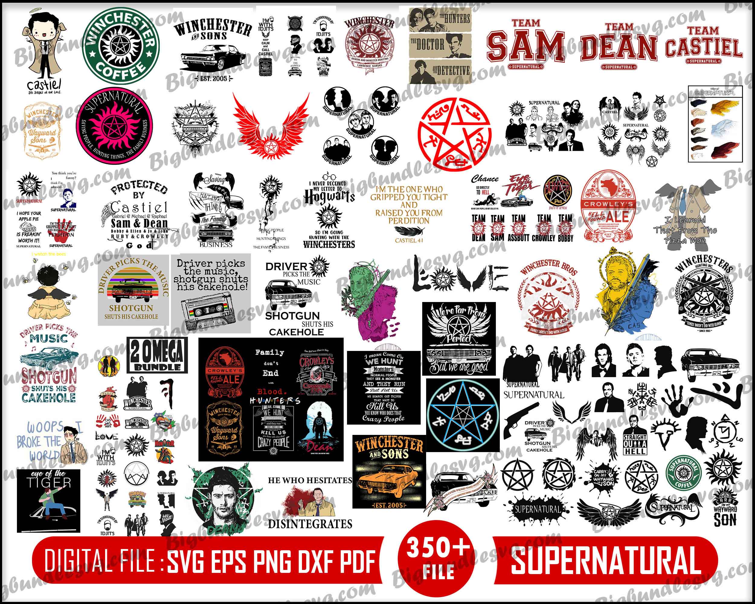 Supernatural Svg, Supernatural Silhouette, Winchester Svg, C | Inspire ...