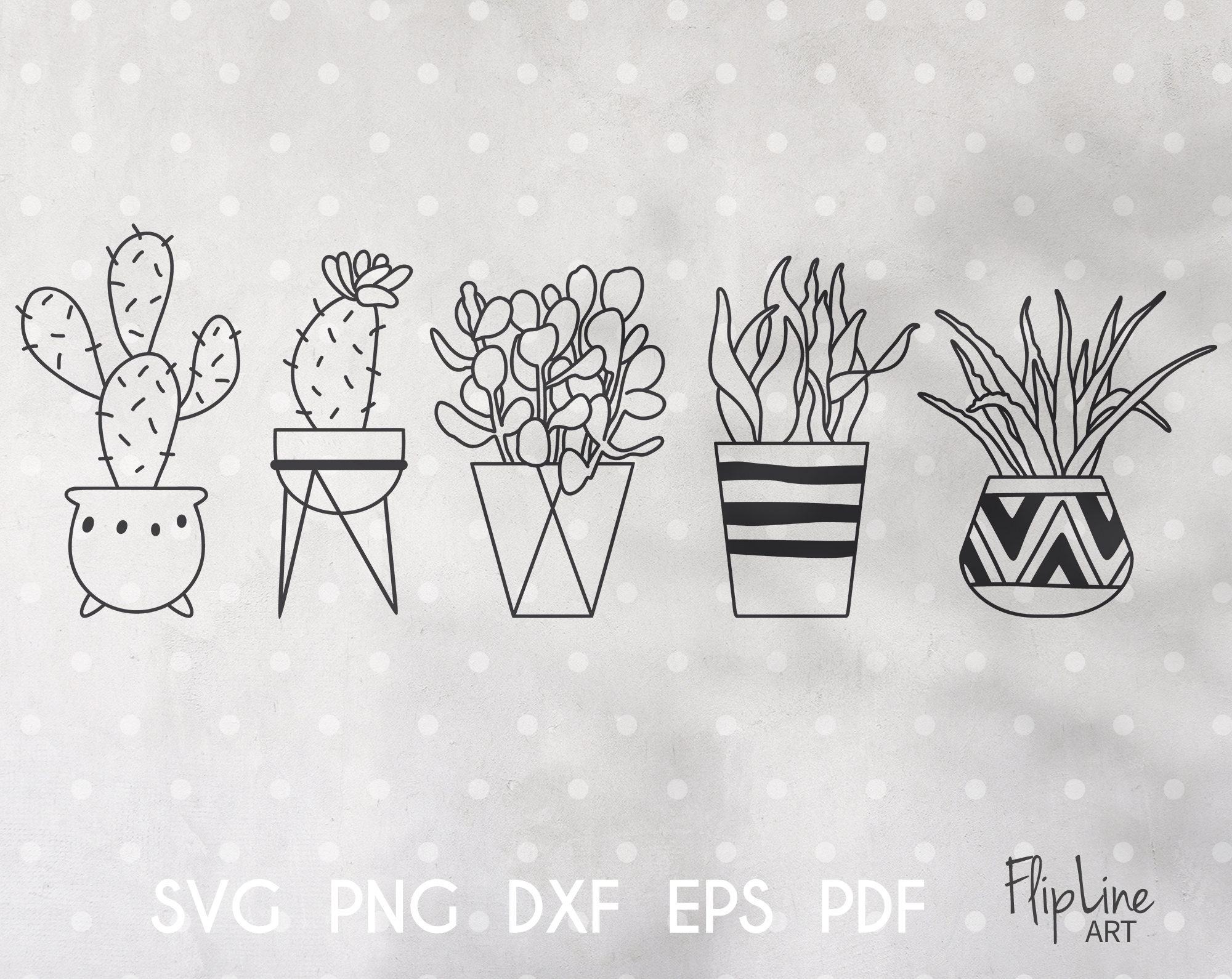 Succulent & Cactus SVG & PNG clipart bundle. | Inspire Uplift