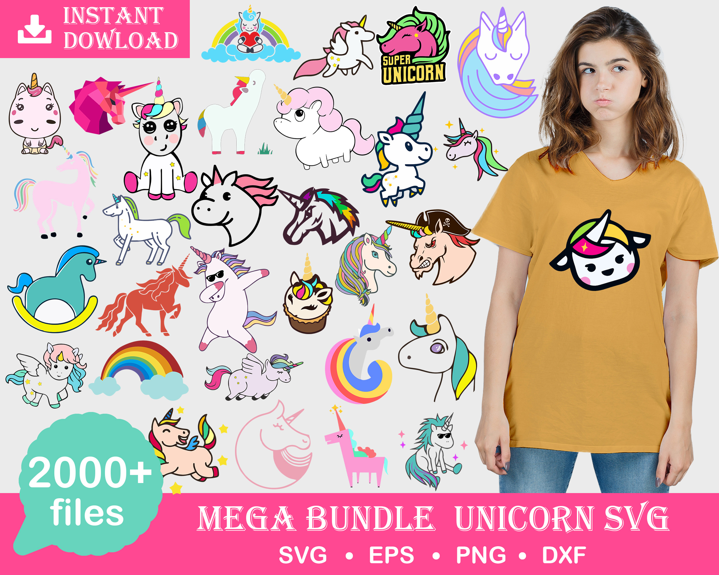 Unicorn SVG, Unicorn Clipart, Unicorn Head SVG, Instant Down - Inspire ...