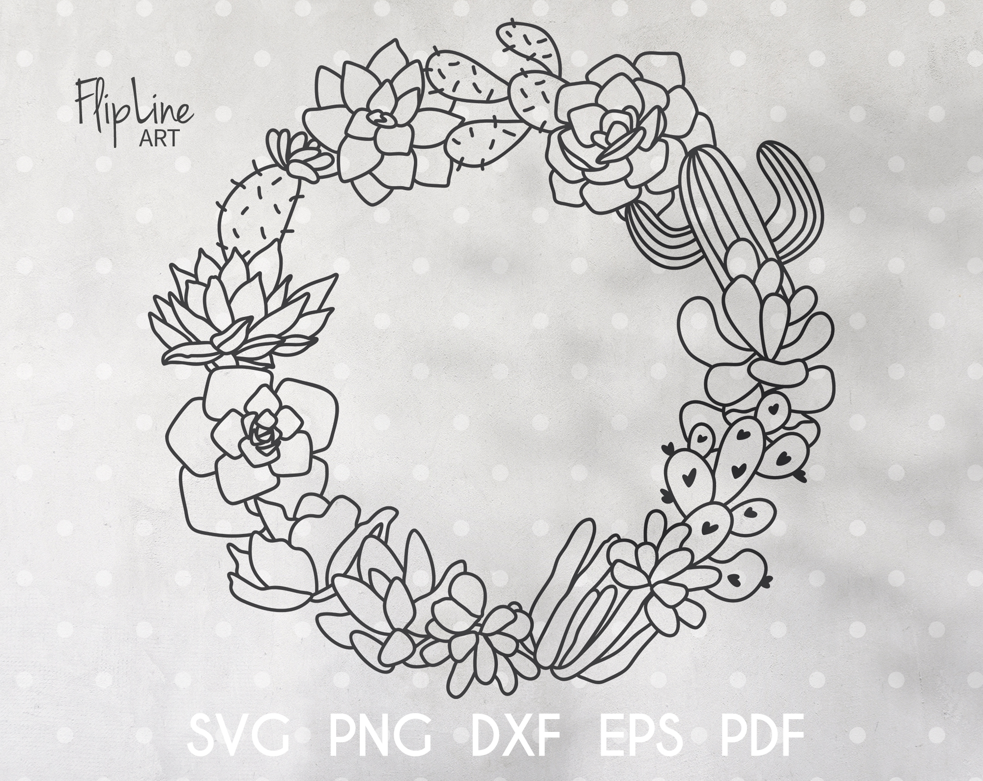 Cactus svg Cactus Monogram Boho Floral wreath svg Succulent | Inspire ...