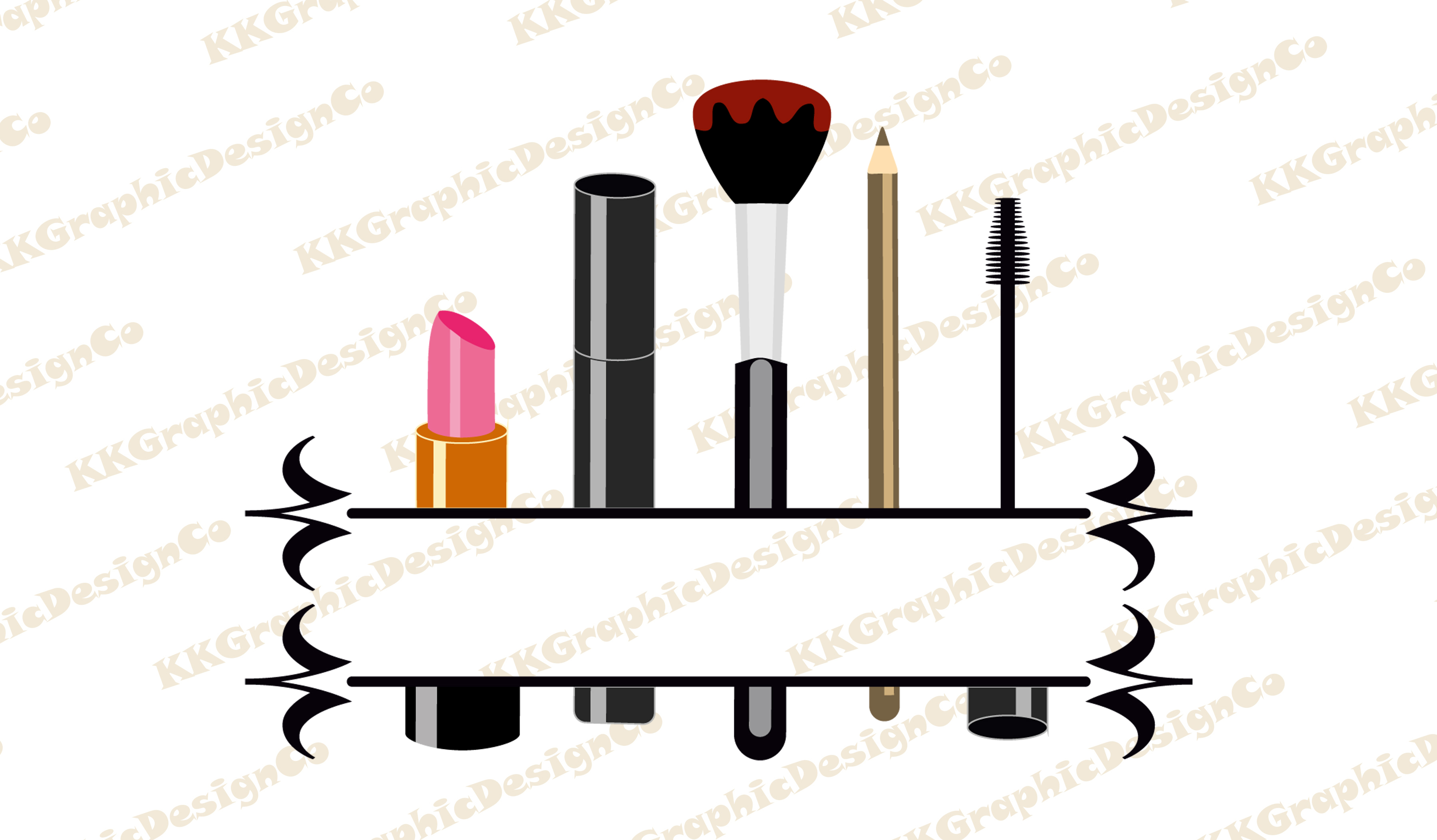 Makeup split monogram Makeup svg Beauty salon svg Make up sv - Inspire ...