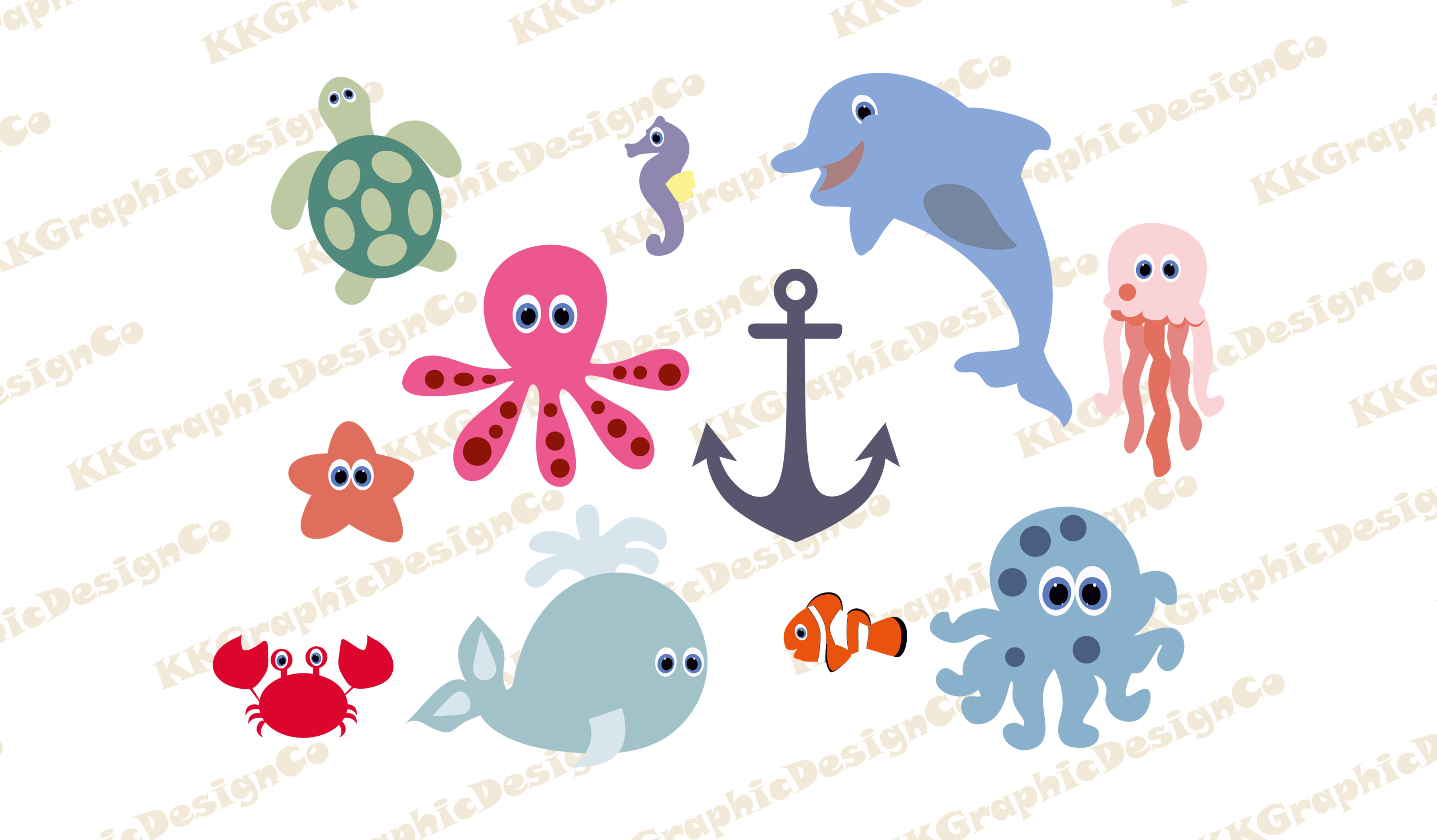Sea animals svg Under the sea svg Sea turtle svg Dolphin svg | Inspire ...