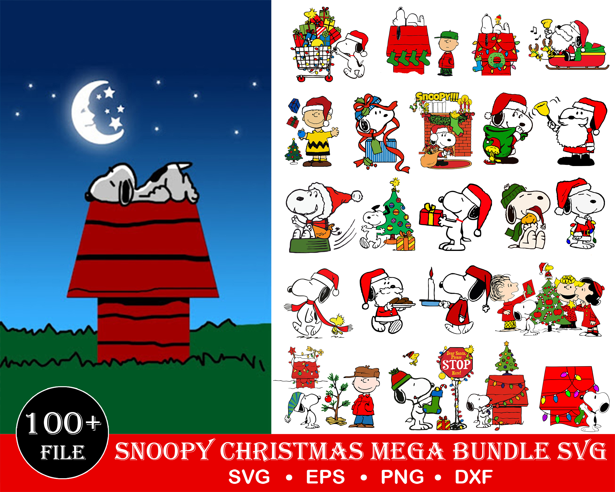Snoopy Christmas svg, Mega Bundle, Snoopy Peanuts, Woodstock | Inspire Uplift