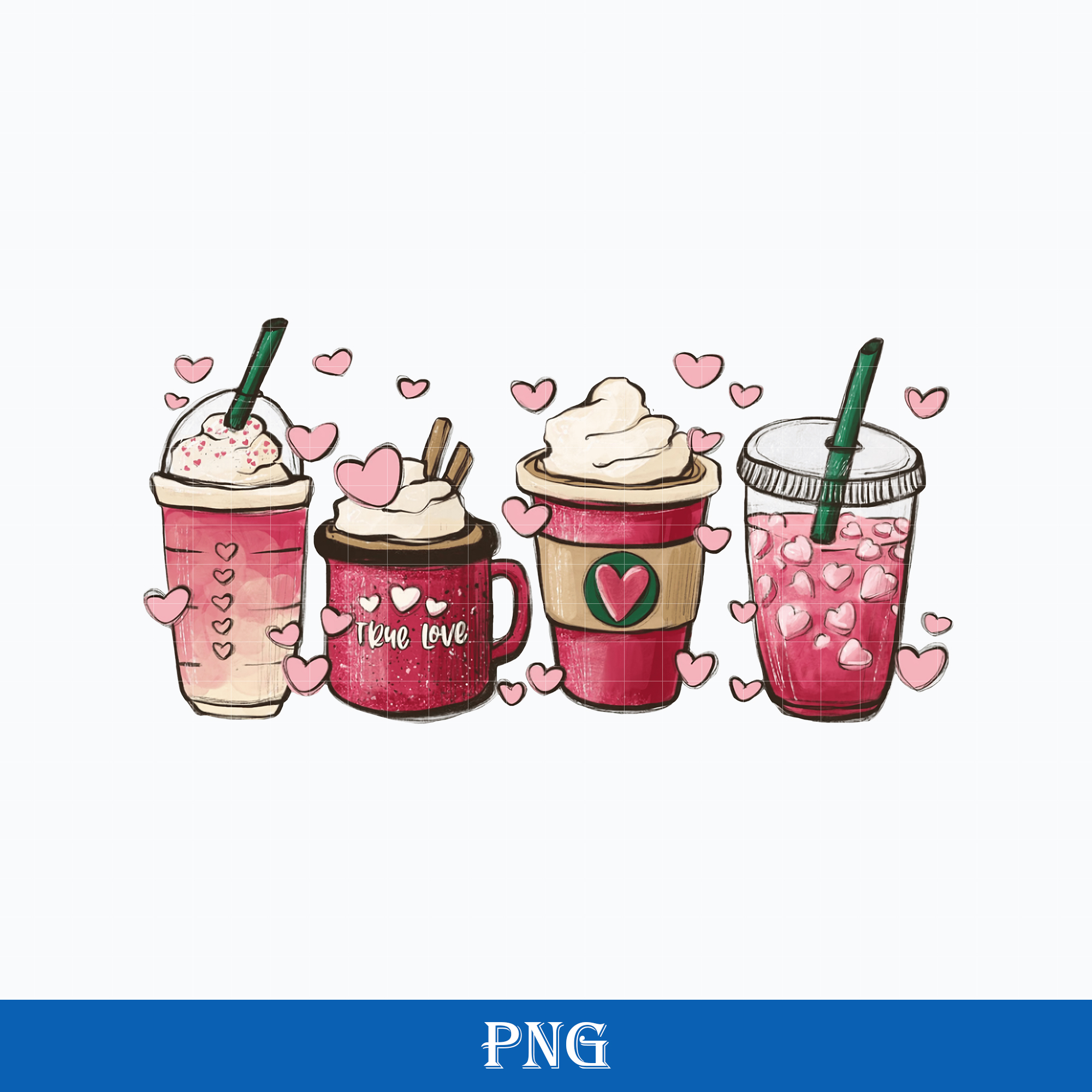 Valentines Coffee PNG, Valentine's Day Coffee Cups PNG, Vale - Inspire ...