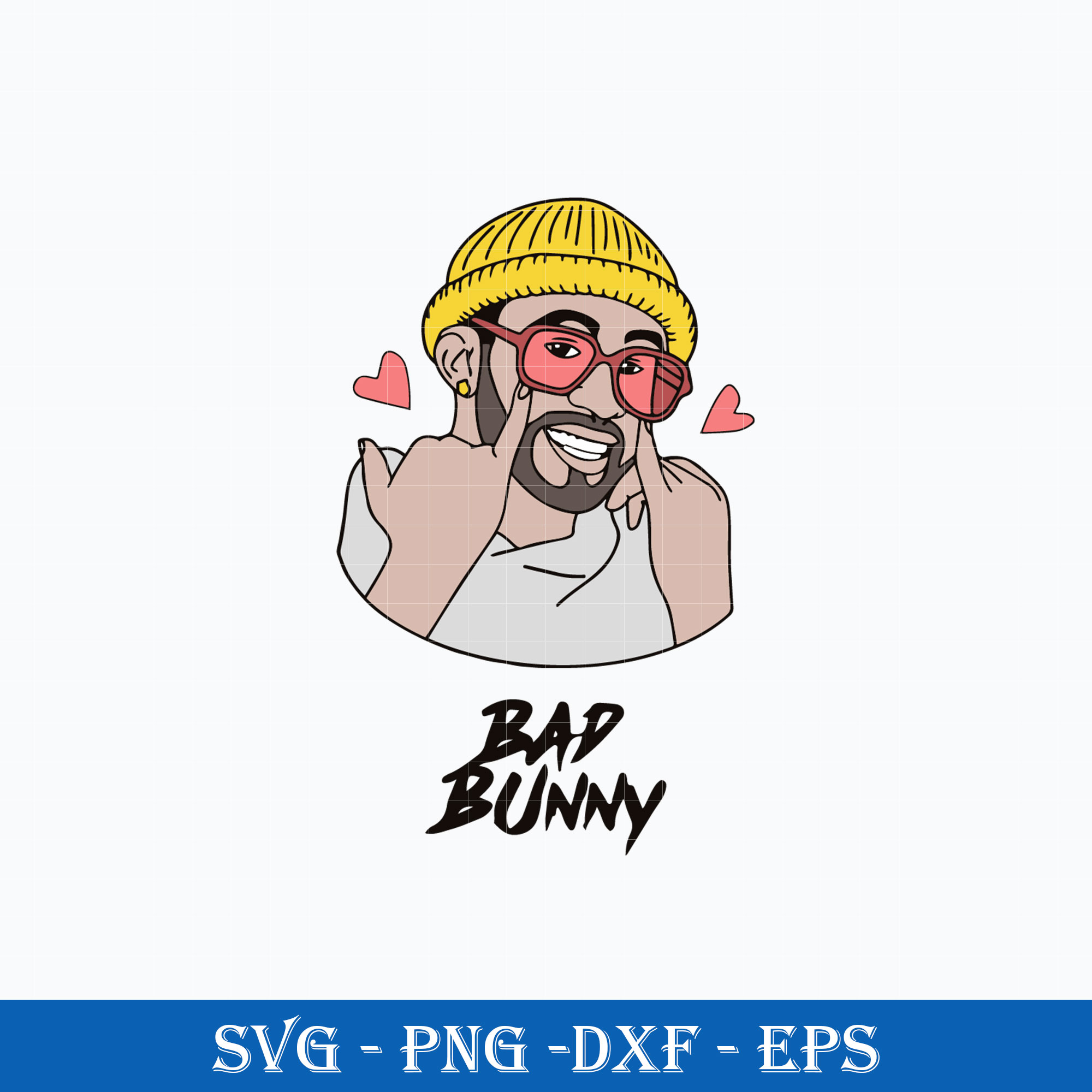Bad Bunny SVG, Bad Bunny Heart SVG, Bunny Rapper SVG Digital | Inspire ...