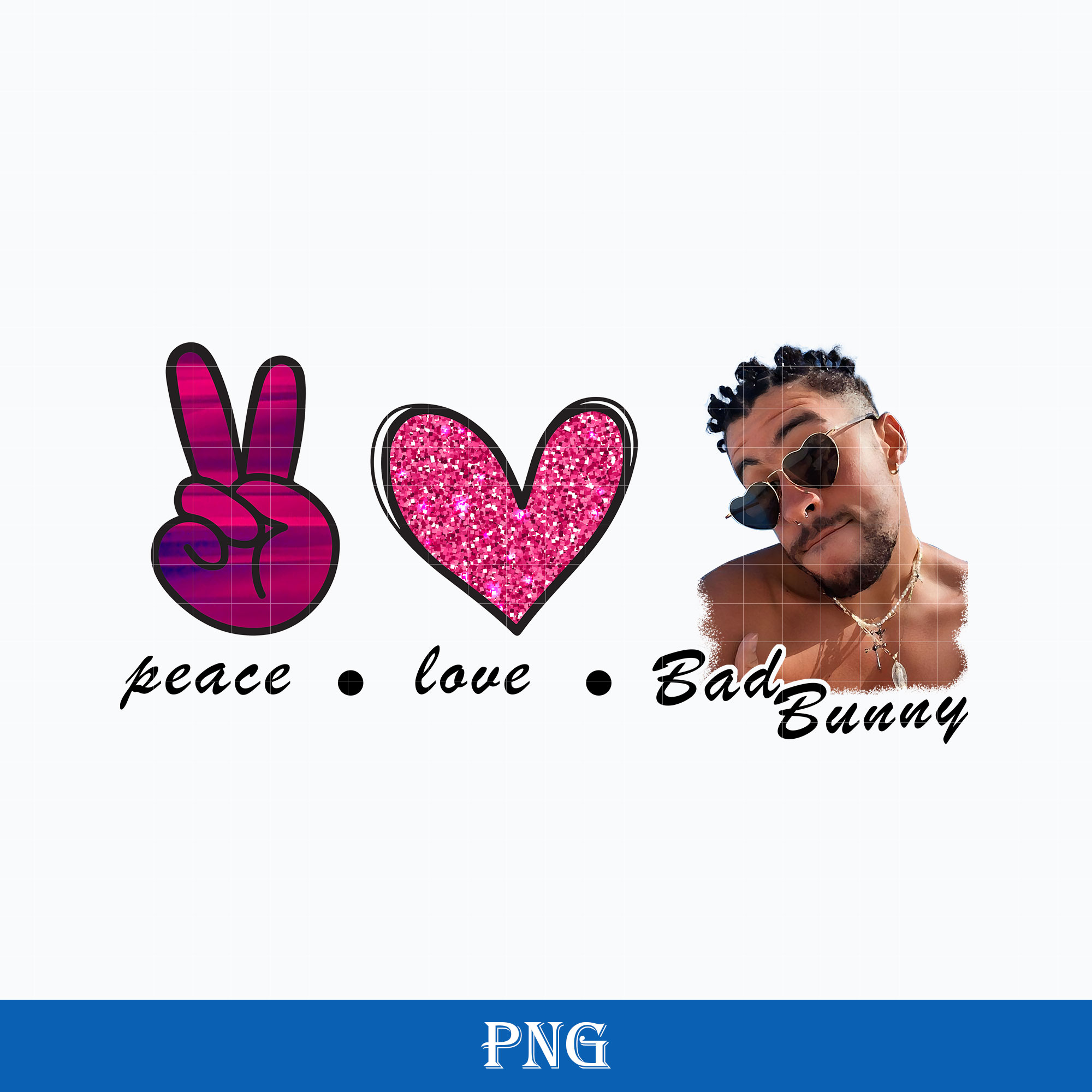 Peace Love Bad Bunny PNG, Bad Bunny PNG, Peace Love PNG | Inspire Uplift