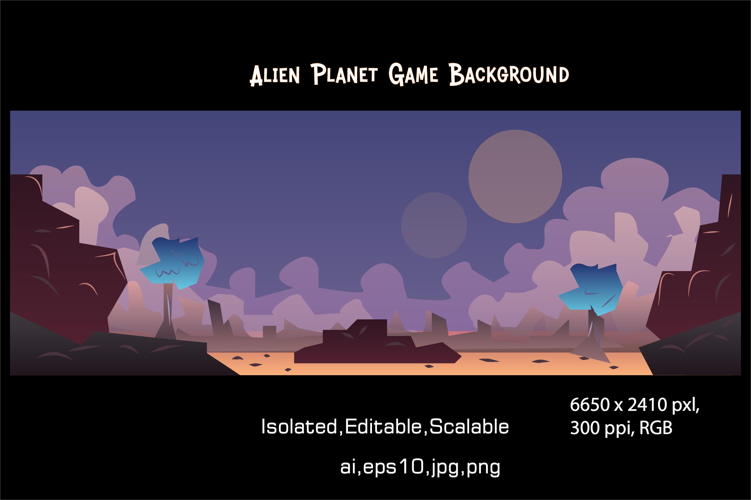 Alien Planet Surface Game Background Vector Illustration - Inspire Uplift