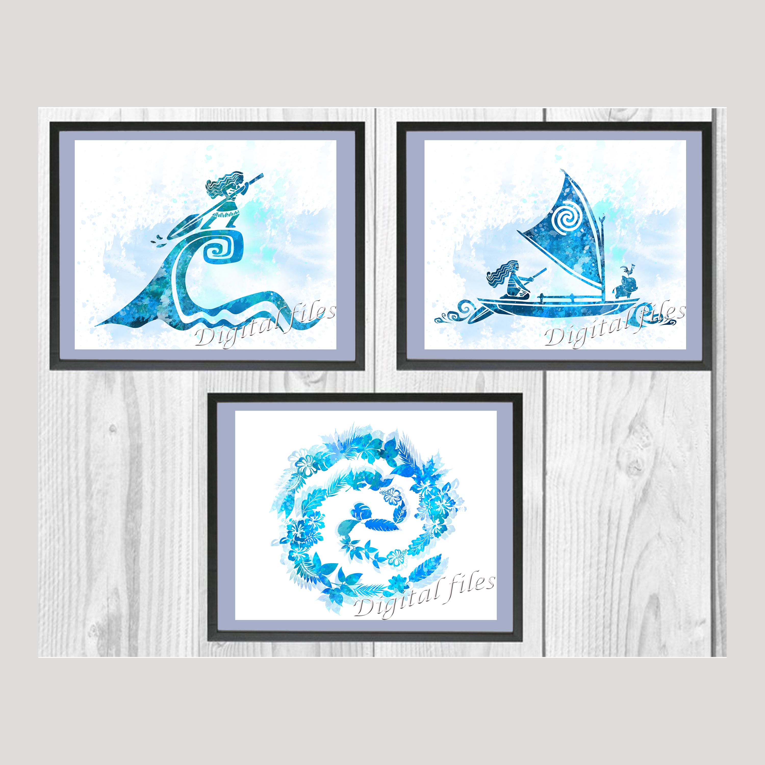 Moana Set Disney Art Print Digital Files decor nursery room - Inspire ...