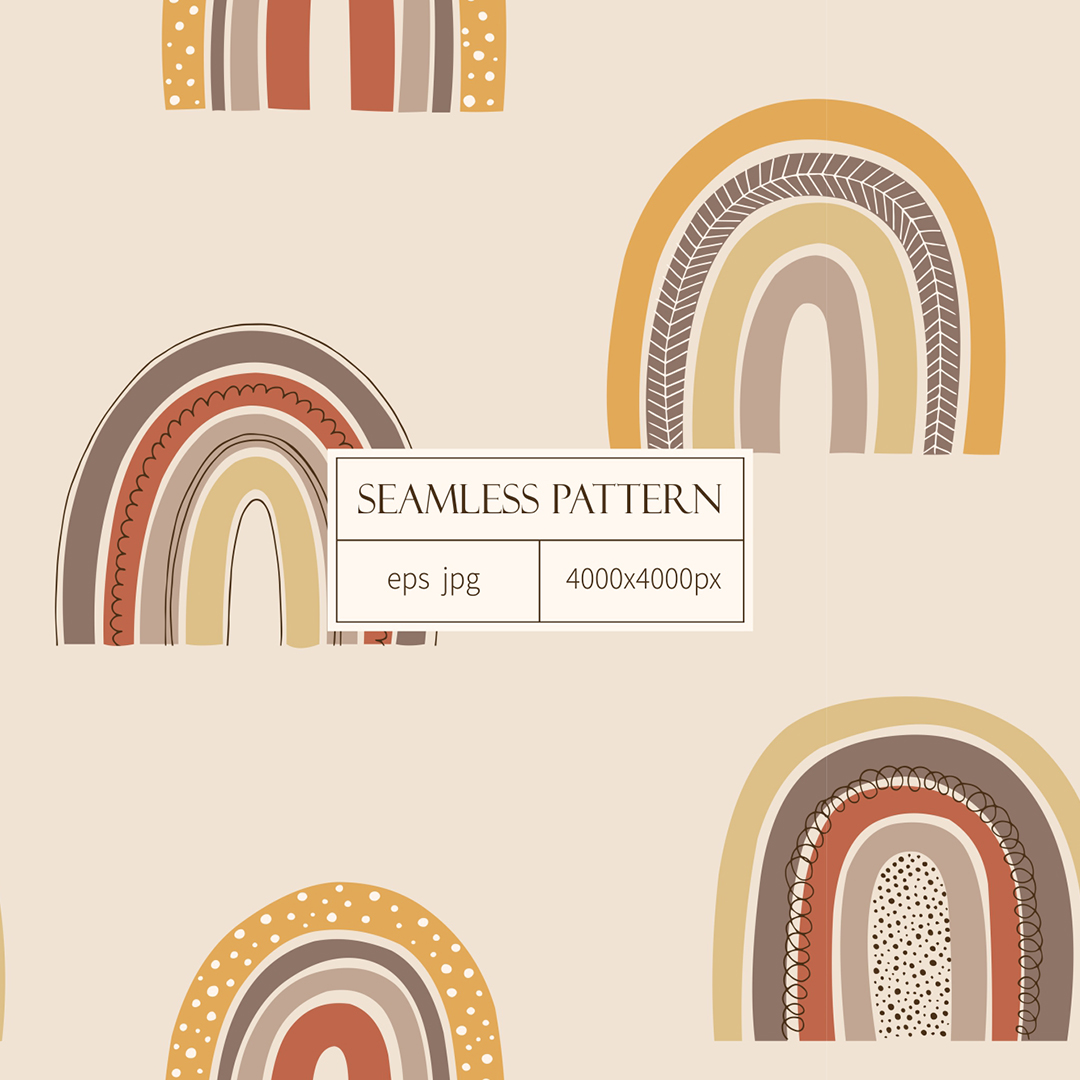 Digital paper with rainbow. Vector seamless pattern | Inspire Uplift