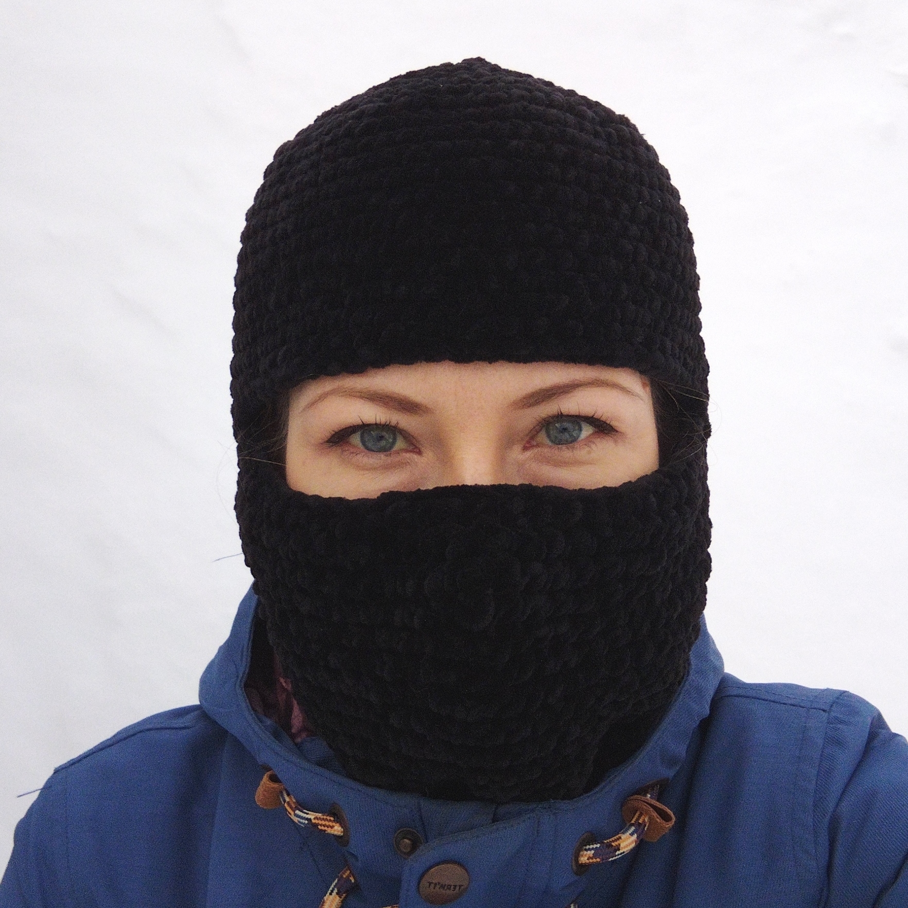 Fluffy balaclava ski mask crochet Black balaclava full face - Inspire ...