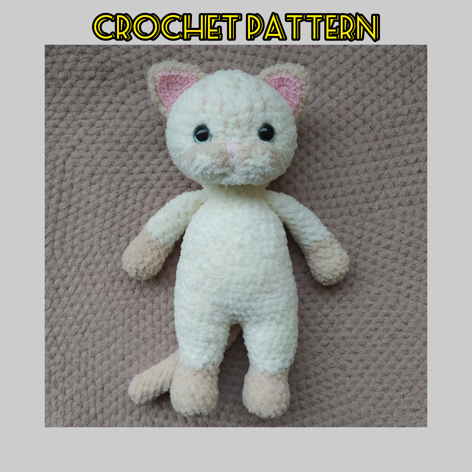 Crochet cat amigurumi pattern plush pattern kitty pdf | Inspire Uplift