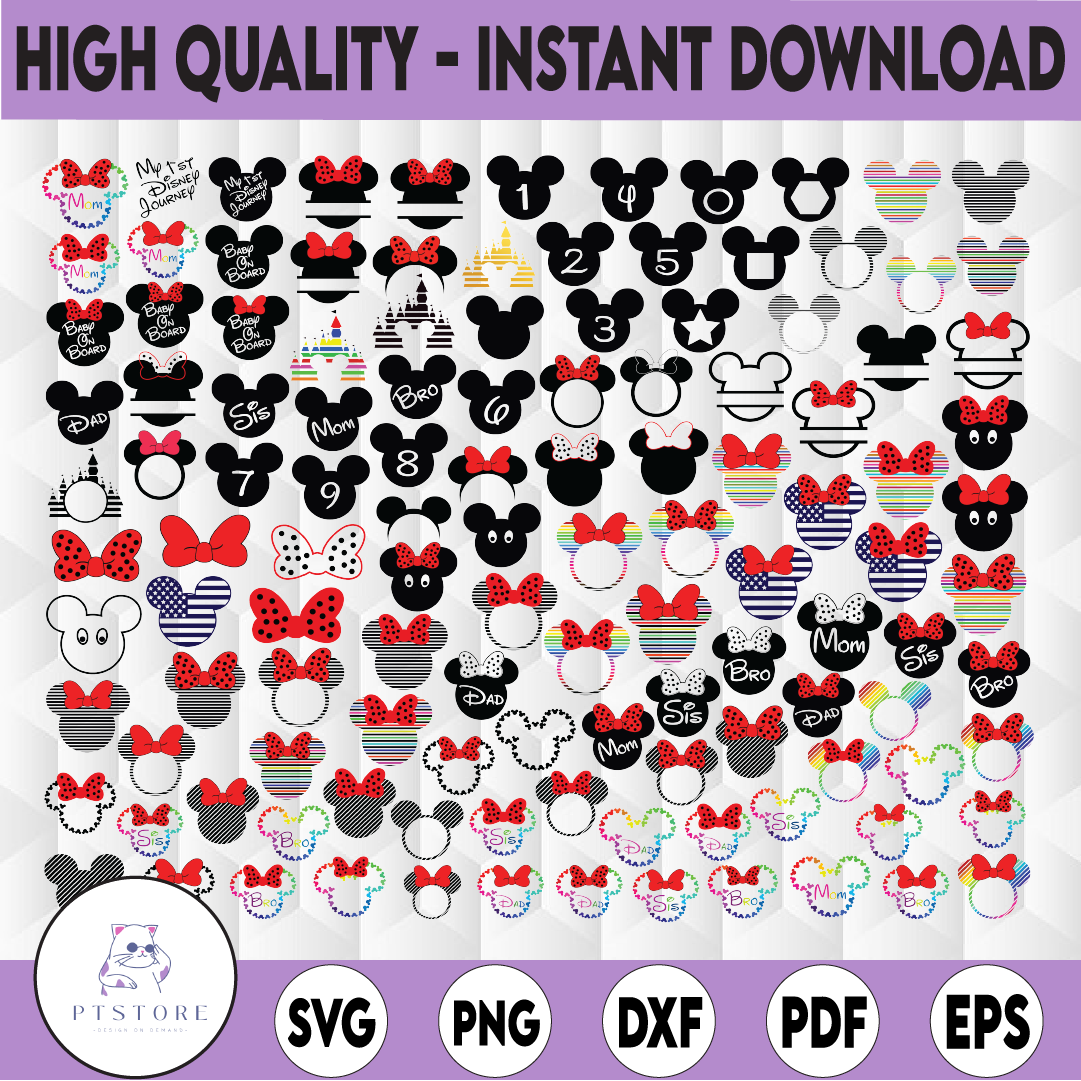 DISNEY SVG Bundle, Mickey SVG, Minnie svg, Disney svg, Disne | Inspire ...