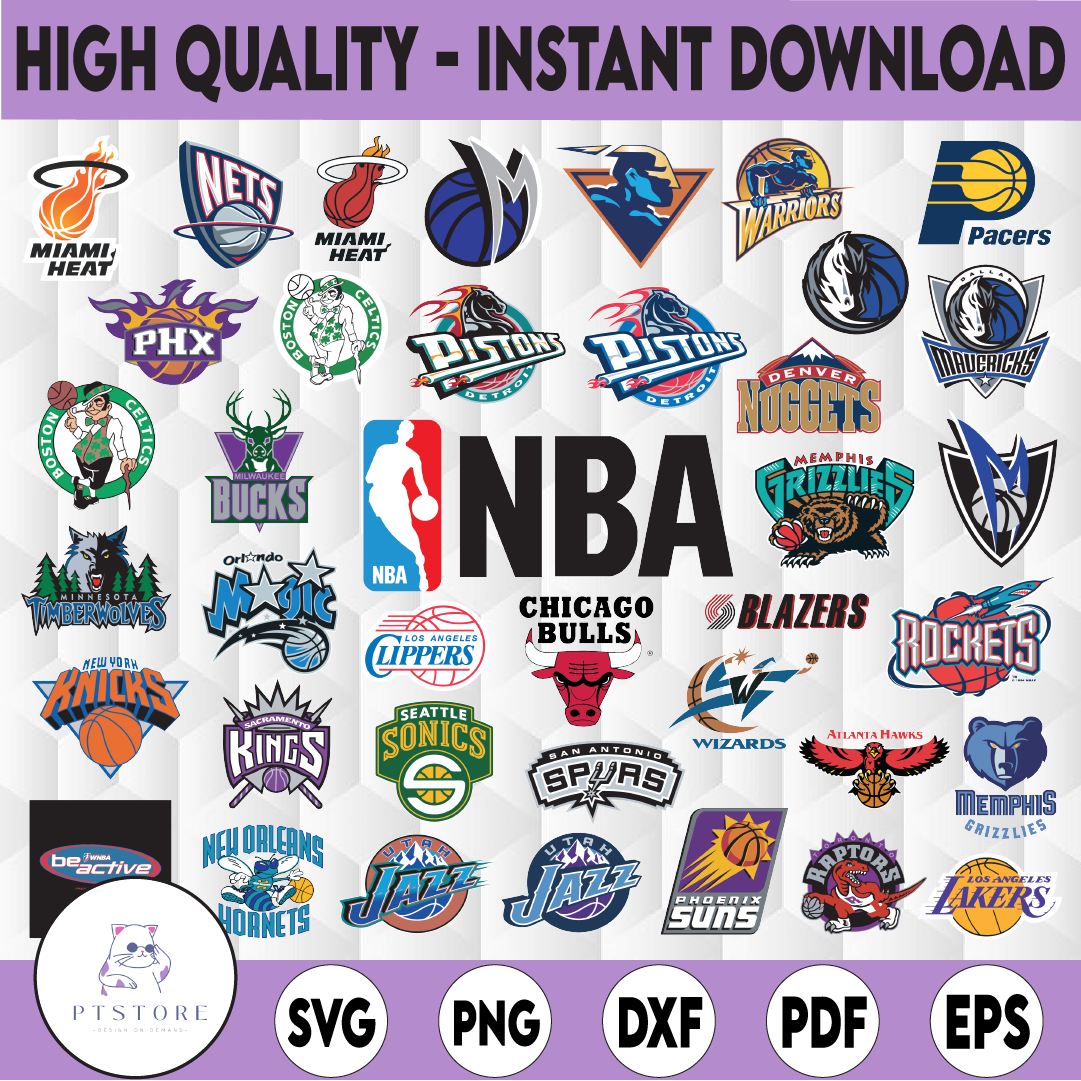 NBA Logo Bundle SVG, Nba Svg, Basketball svg Logo Cut Files, | Inspire ...