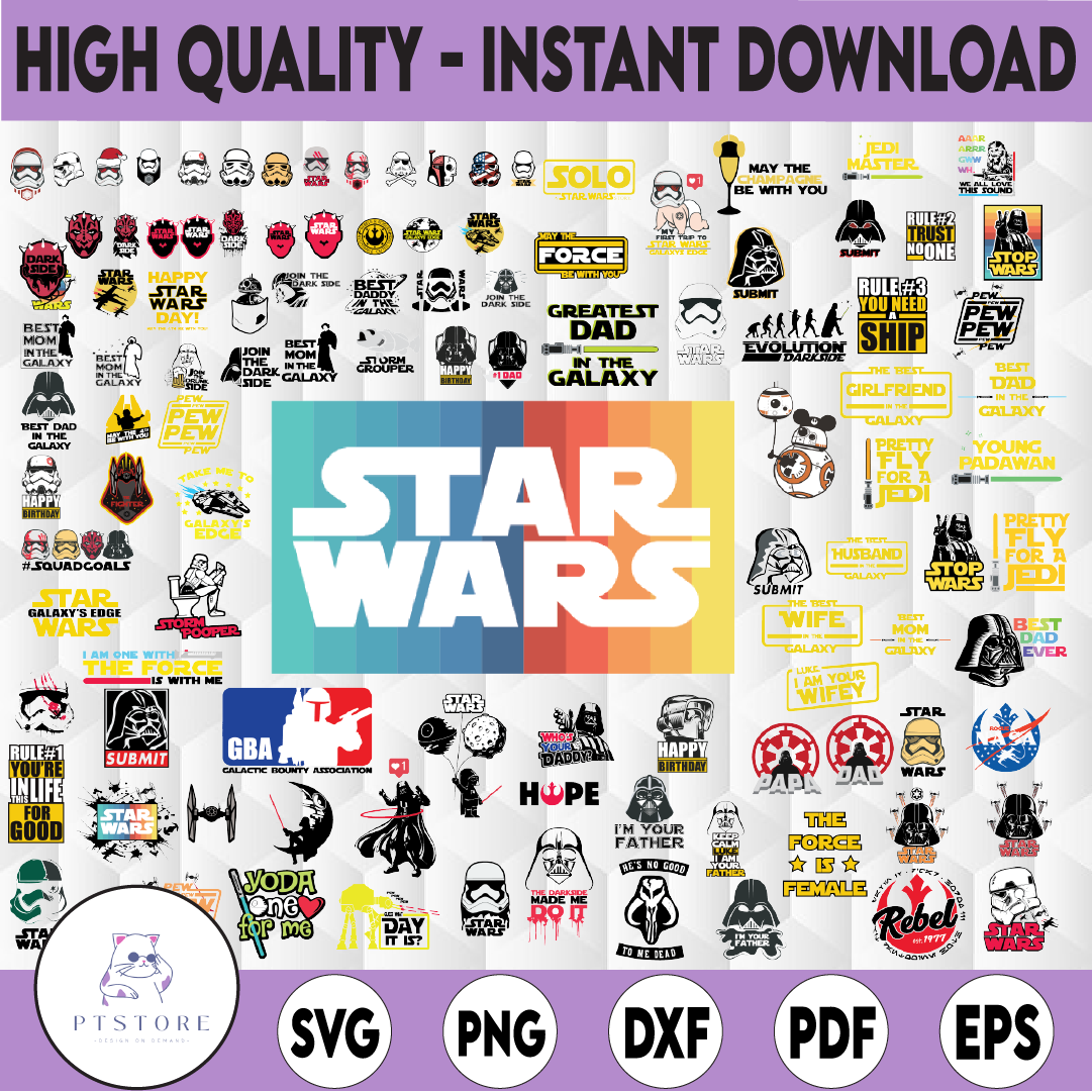 Star Wars Svg, Star Wars Bundle svg, star Wars Characters sv | Inspire ...