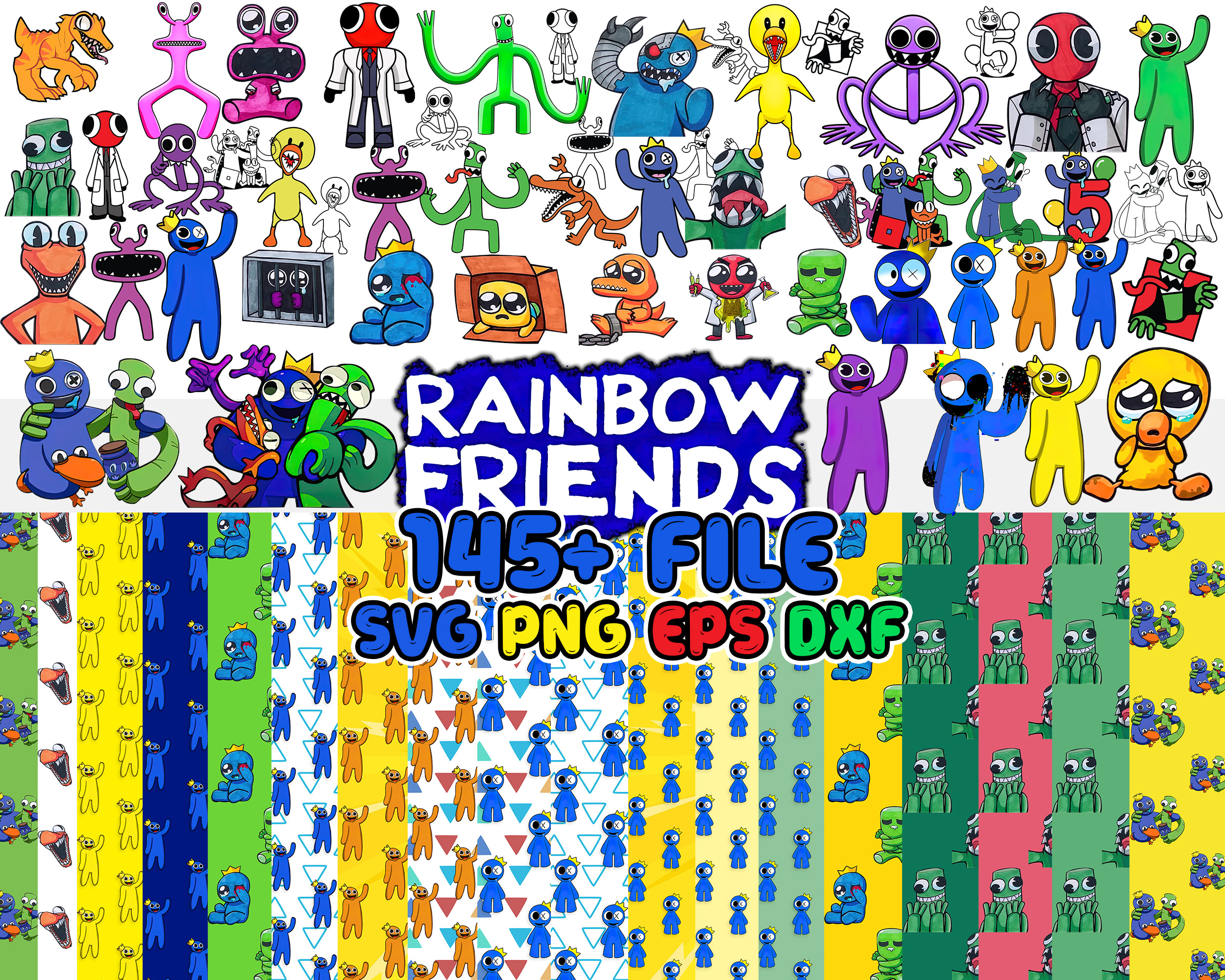 145 Rainbow friends SVG, Rainbow friends PNG, Sublimation, T - Inspire ...