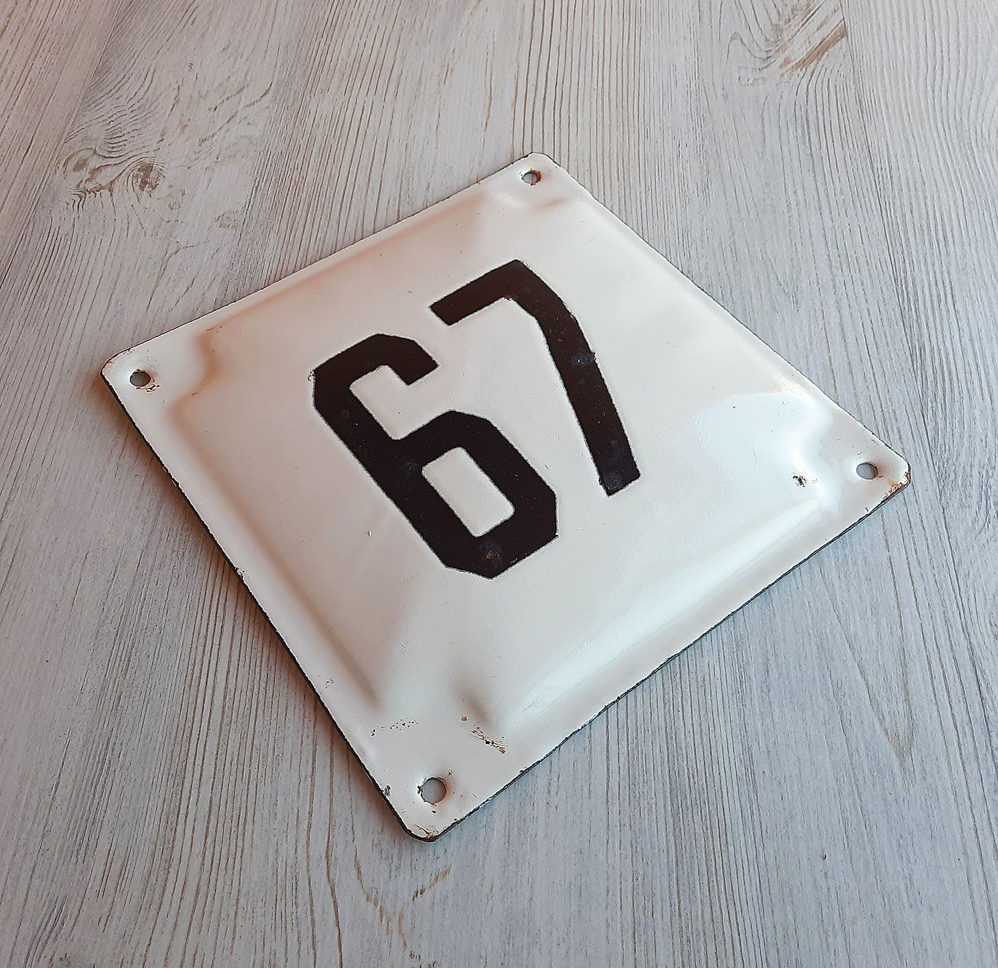 Street address number plate 67 - vintage house number plaque | Inspire ...