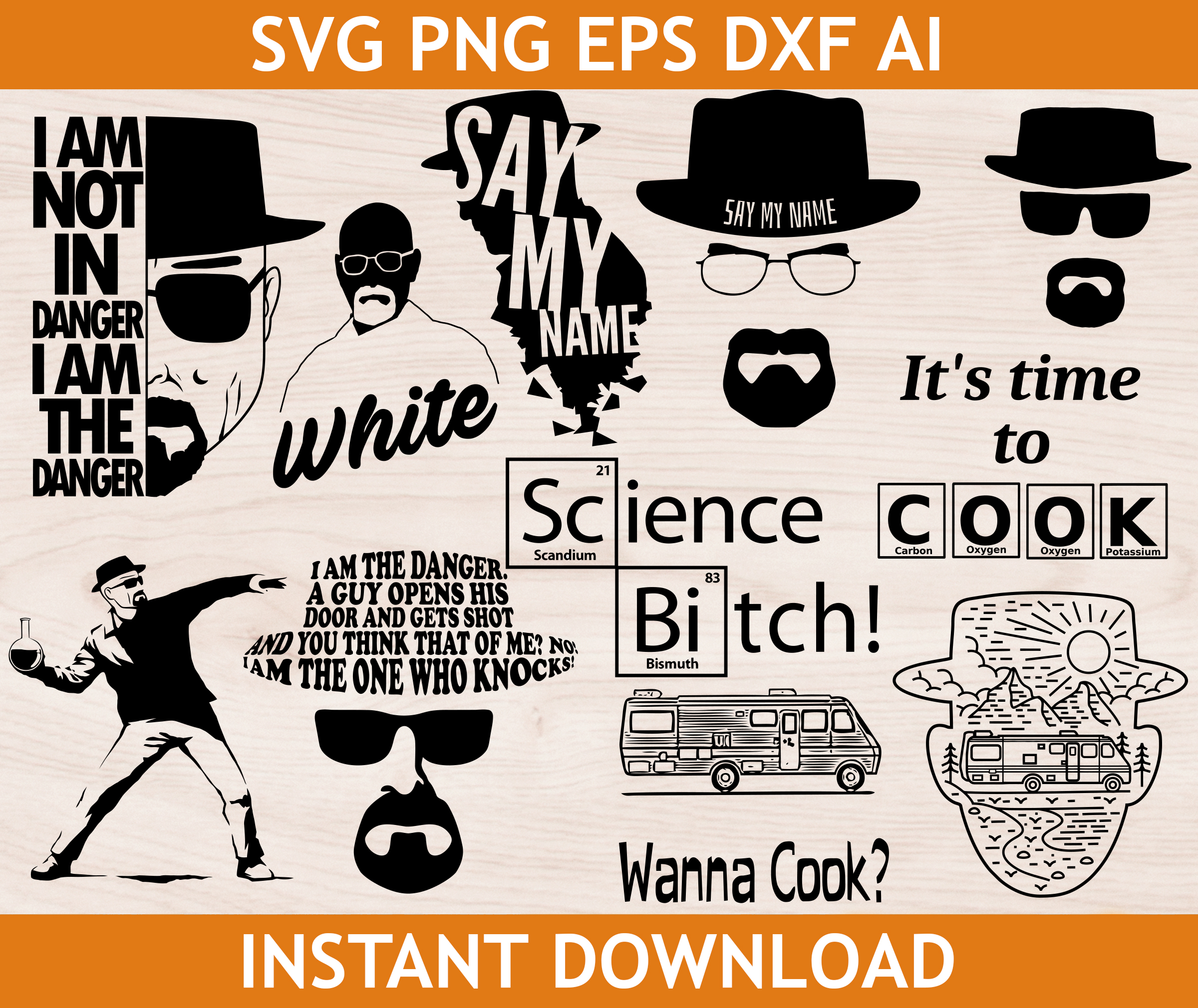 Breaking Bad svg Bundle, eps, dxf, ai, png, Files For Cricut | Inspire ...
