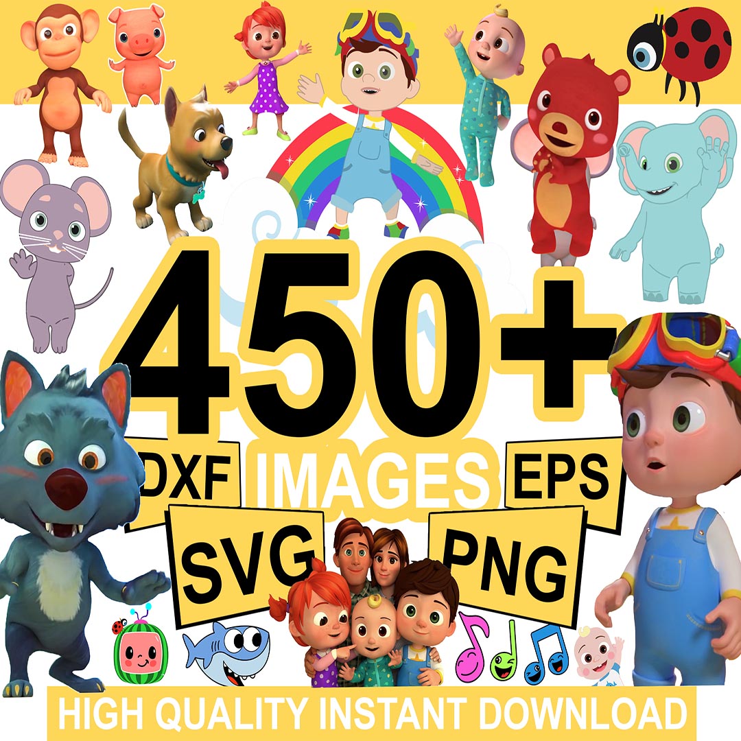 450 Bundle Cocomelon Svg, Cocomelon Clipart Cocomelon Party - Inspire ...