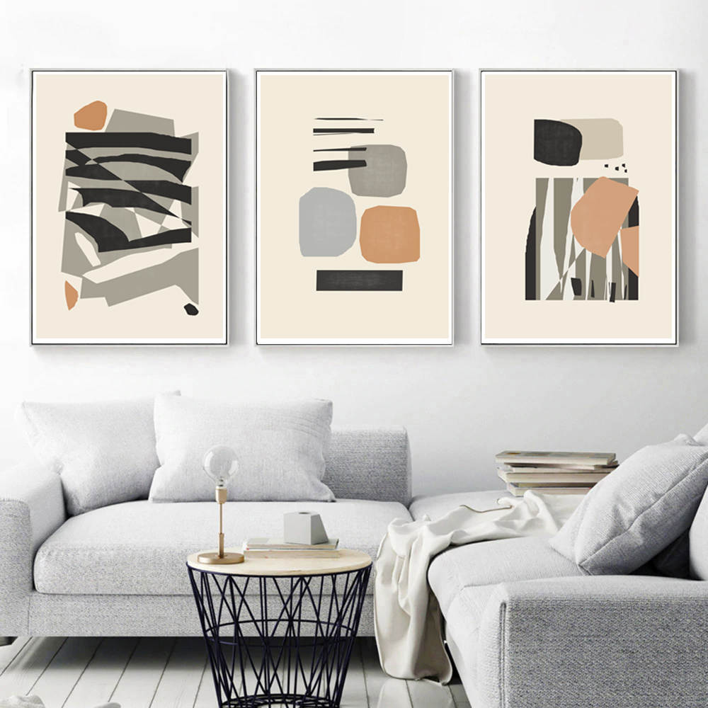 Set Of 3 Posters Abstract Geometric 3 Piece Prints Printable | Inspire ...
