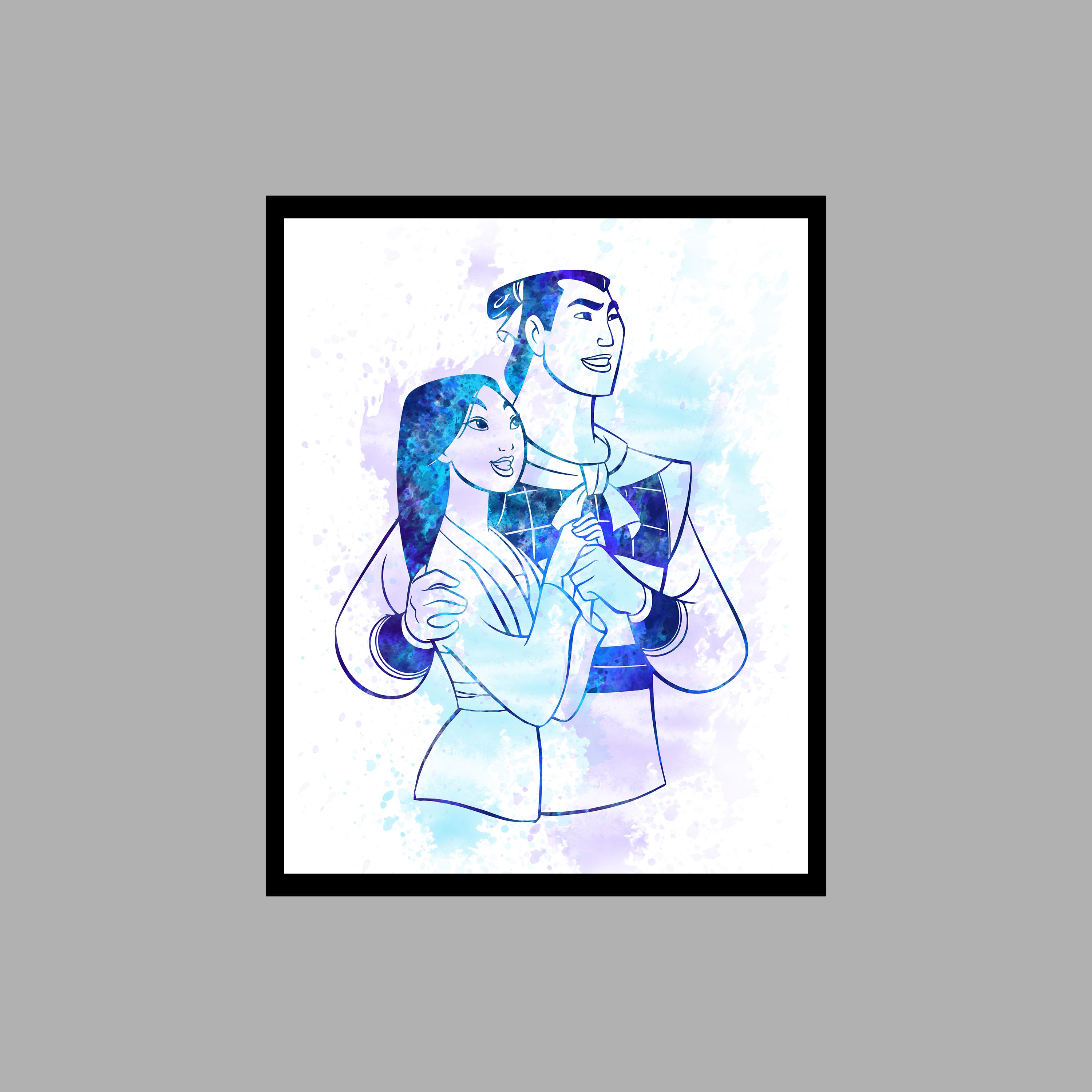 Mulan Disney Art Print Digital Files decor nursery room wate - Inspire ...