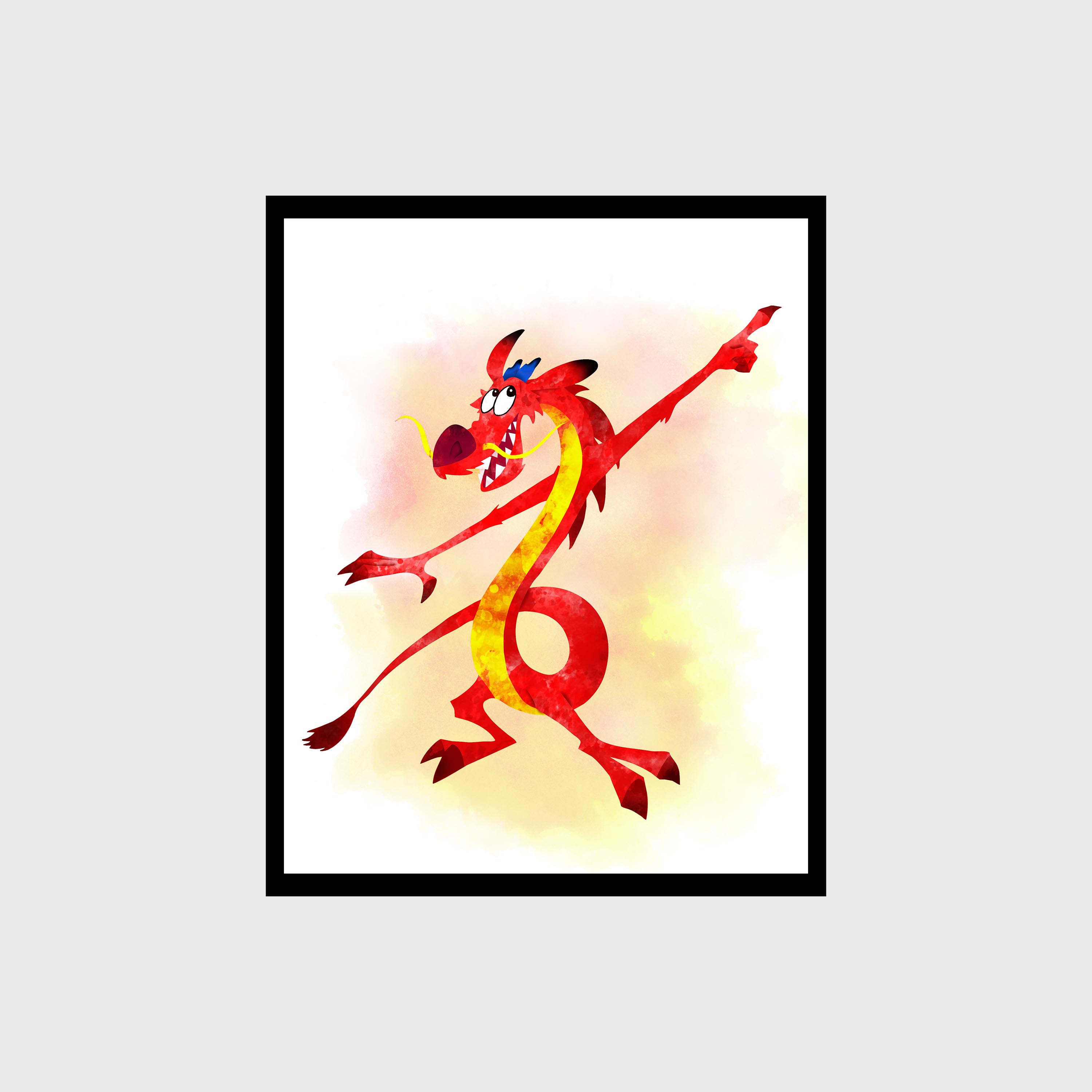 Mulan Mushu Disney Art Print Digital Files decor nursery roo | Inspire ...