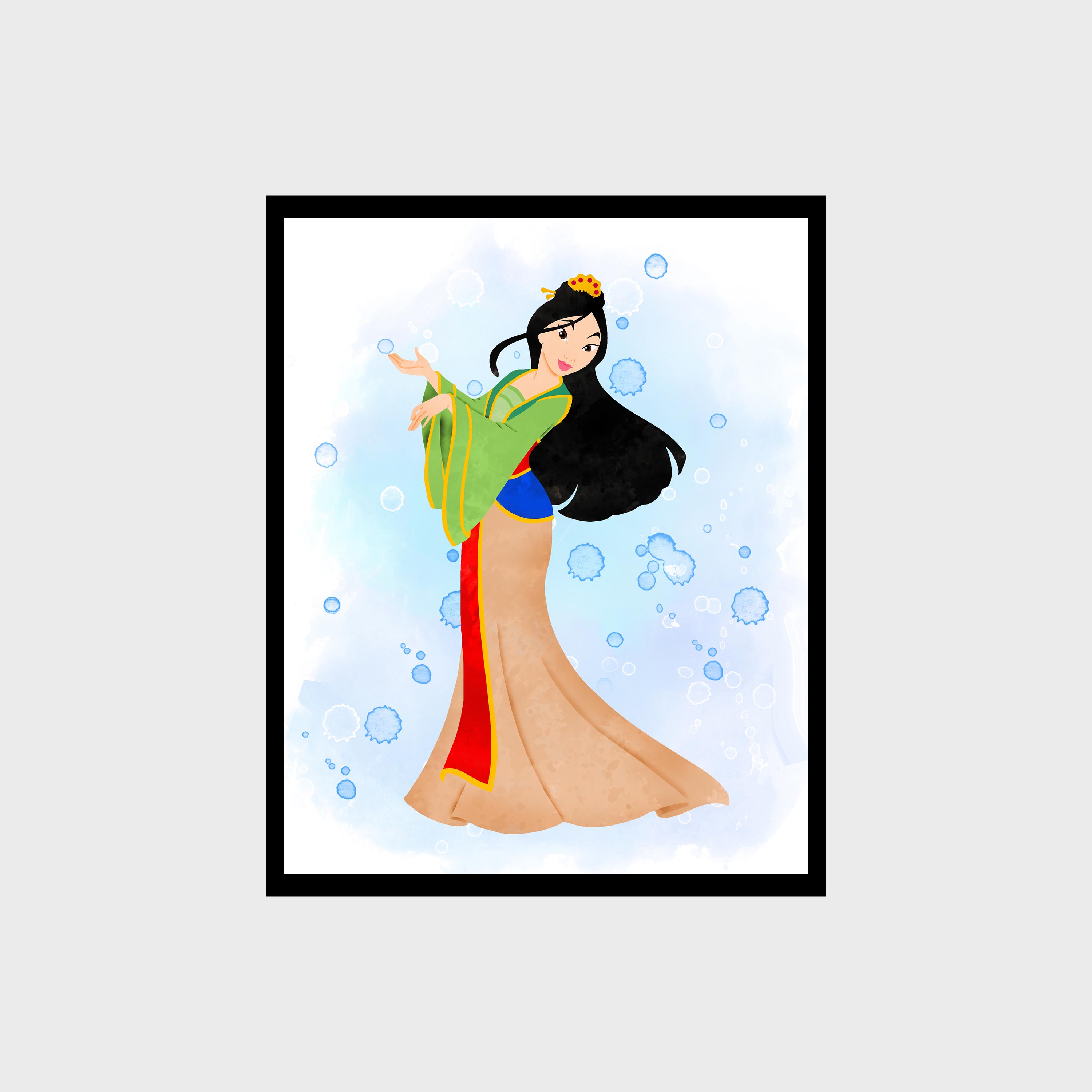 Mulan Disney Art Print Digital Files decor nursery room wate | Inspire ...