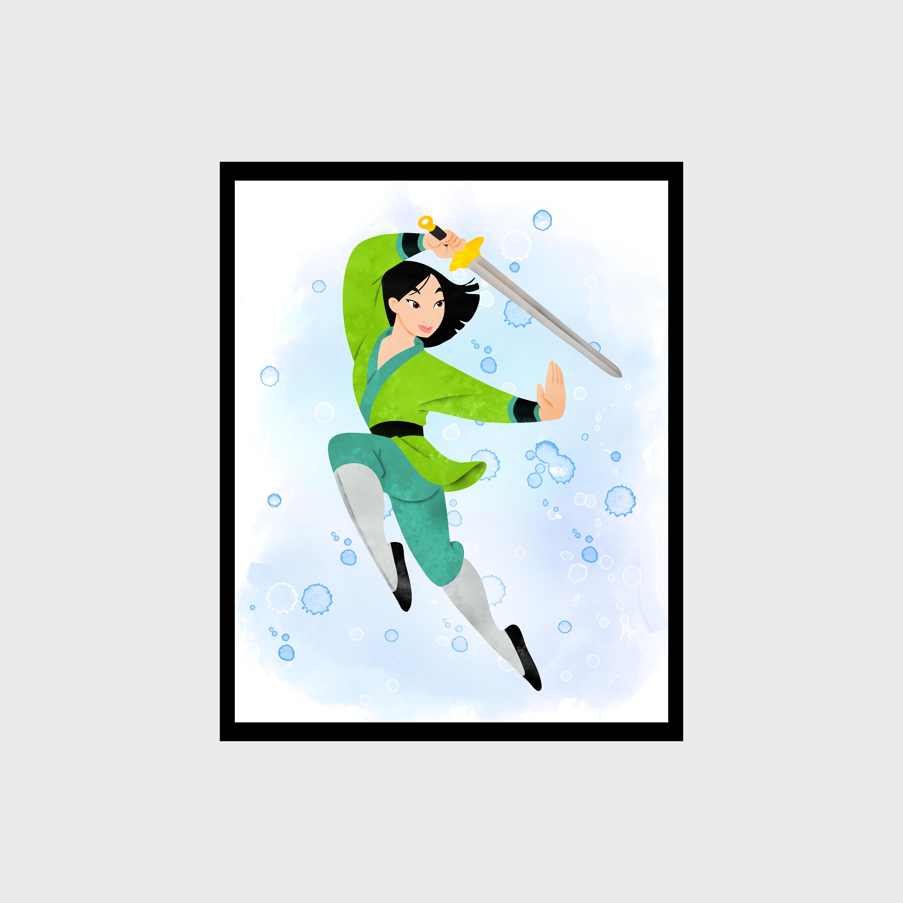 Mulan Disney Art Print Digital Files decor nursery room wate | Inspire ...