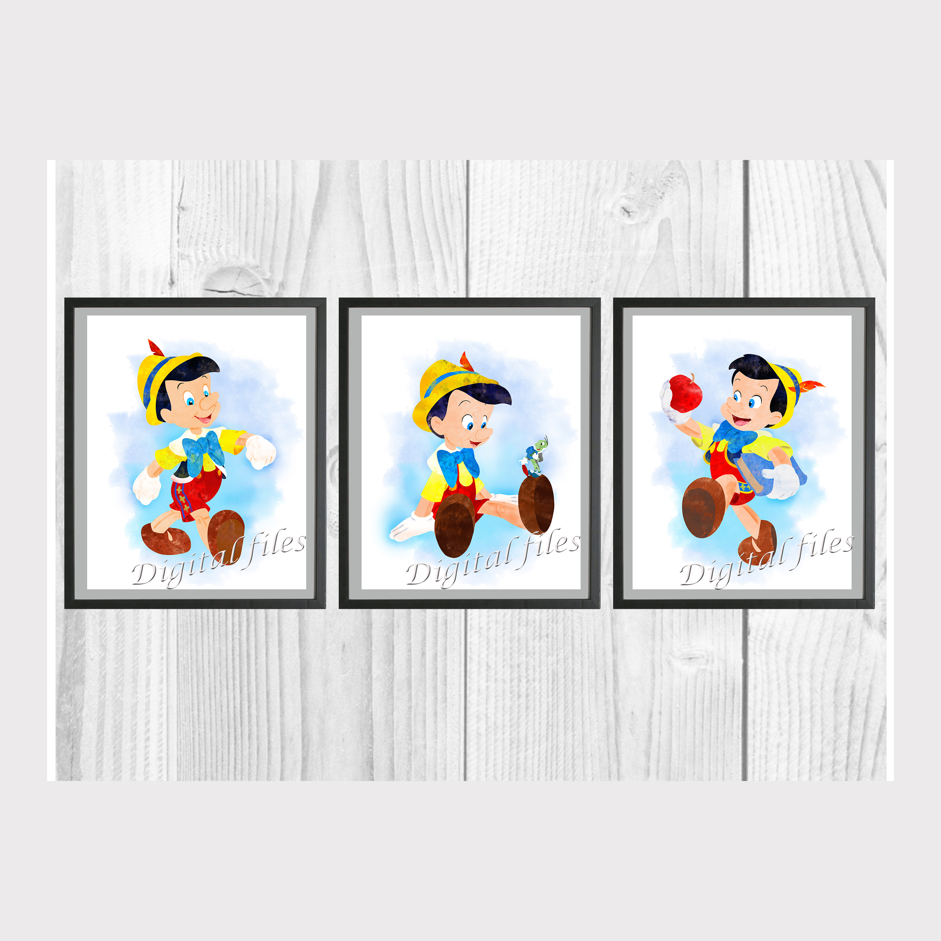 Pinocchio Disney Set Art Print Digital Files decor nursery r - Inspire ...