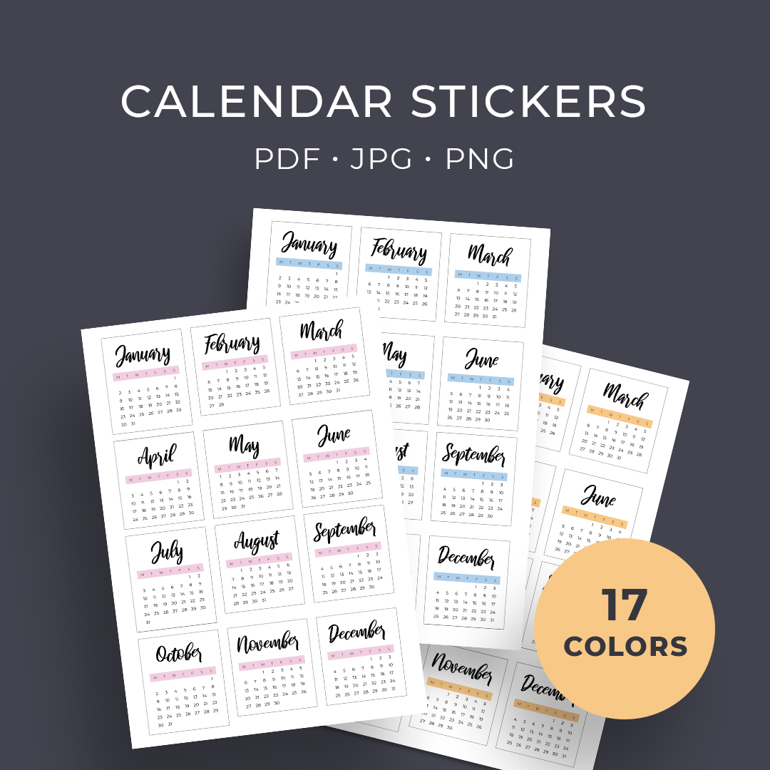 Planner Stickers, Calendar Stickers 2023 | Inspire Uplift
