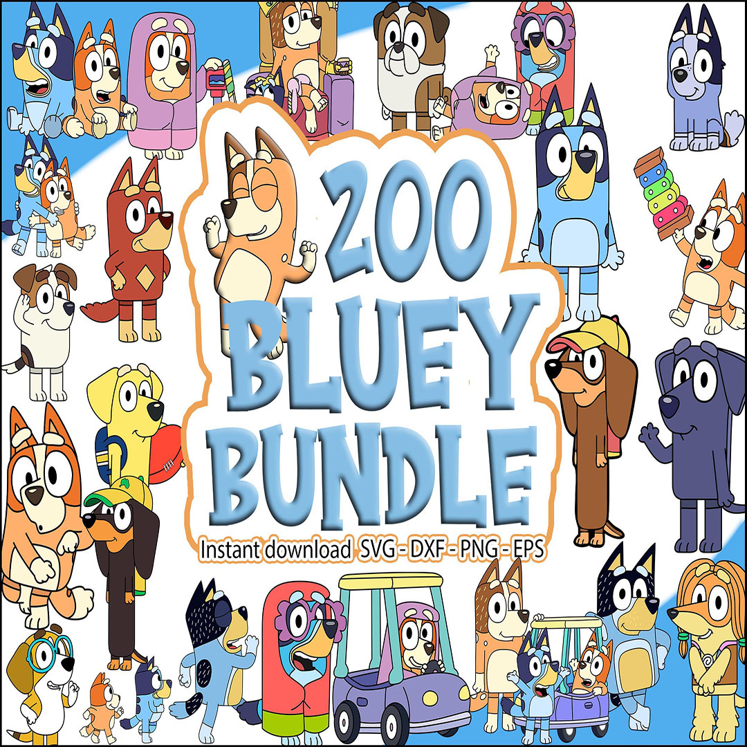 200 Bluey SVG Bundle, Bluey Cut Files for Cricut, Bluey the | Inspire ...