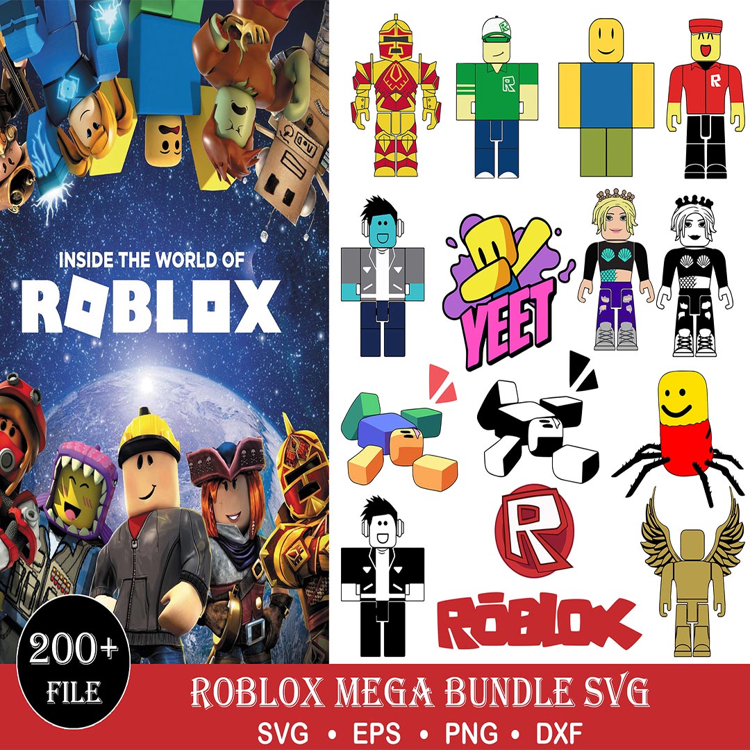 200 Roblox PNG, SVG Bundle, Kid Gaming SVGs, Kids Accessorie | Inspire ...