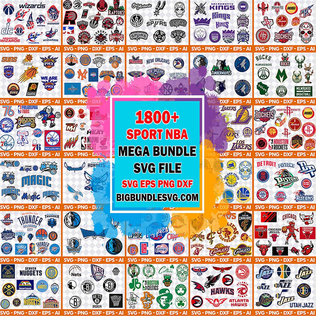NBA SVG Bundle 1800 file NBA SVG, EPS, PNG, DXF for Cricut, | Inspire ...