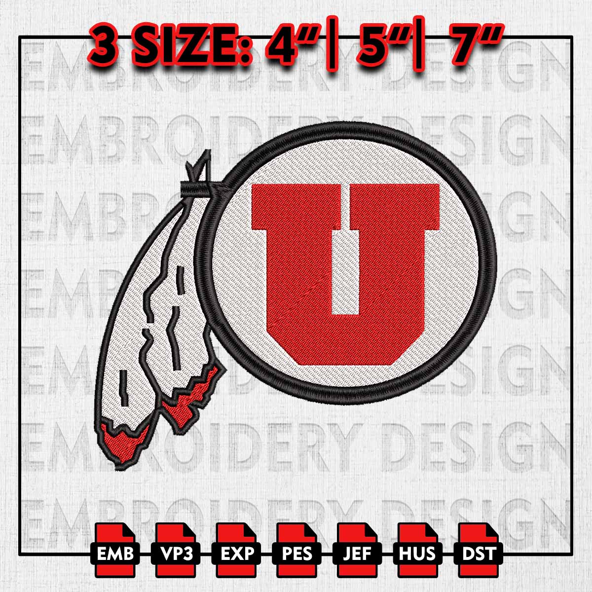 Utah Utes Football Team Embroidery file, NCAAF teams Embroid | Inspire ...