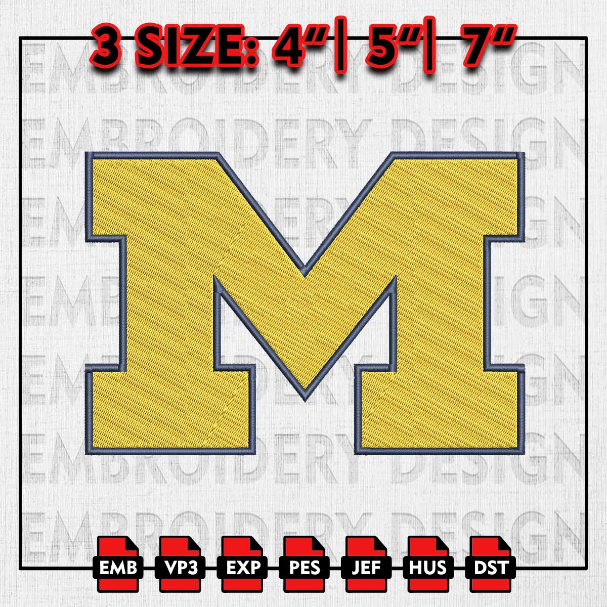 Michigan Wolverines Football Team Embroidery file, NCAAF tea | Inspire ...