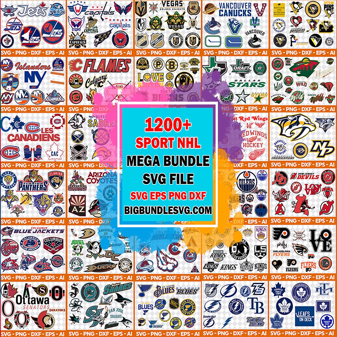 New NHL SVG Bundle 1200 file NHL SVG, EPS, PNG, DXF for Cric | Inspire ...