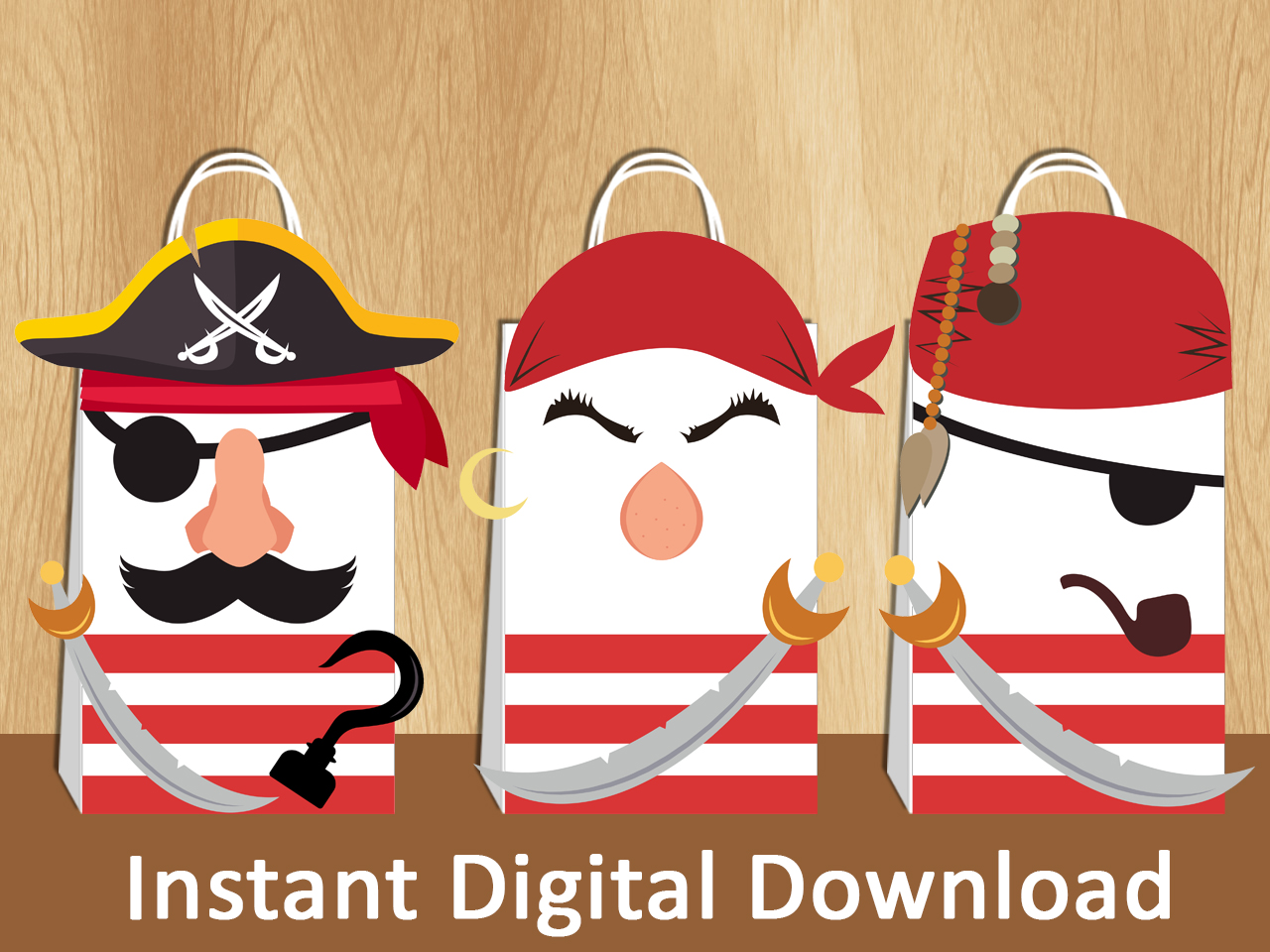 Pirate FAVOR BAGS for baby shower, Pirate Birthday, Pirate P - Inspire ...