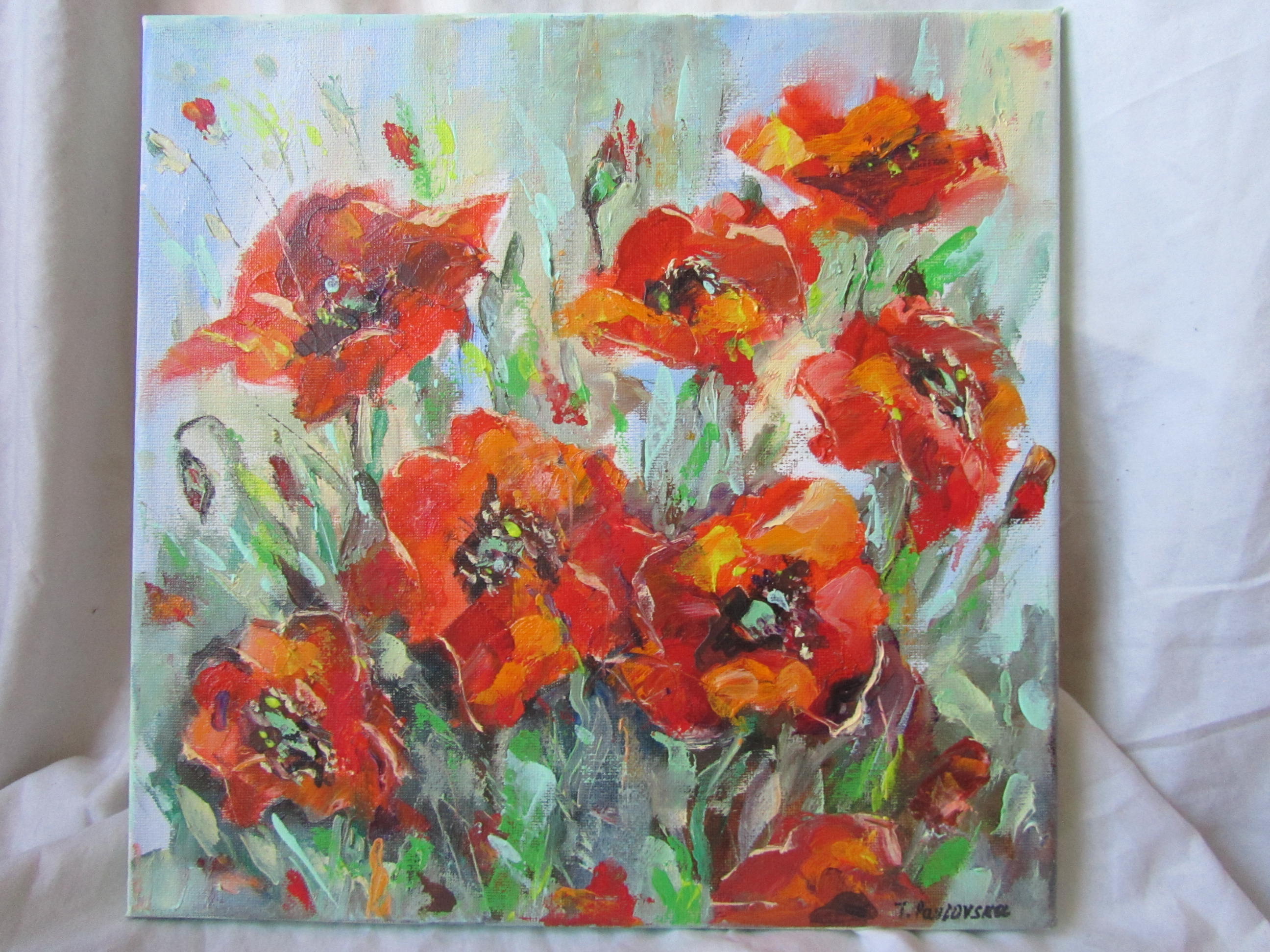 Red poppy oil painting Red poppy impasto art Red pippy on ca | Inspire ...