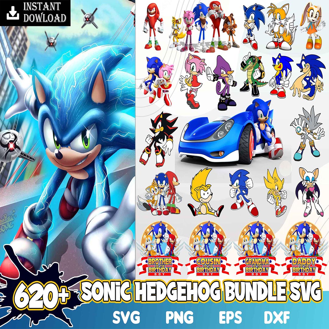 620 Sonic Svg Bundle, Svg Cricut, Svg Bundle, Sonic Svg, Png | Inspire ...
